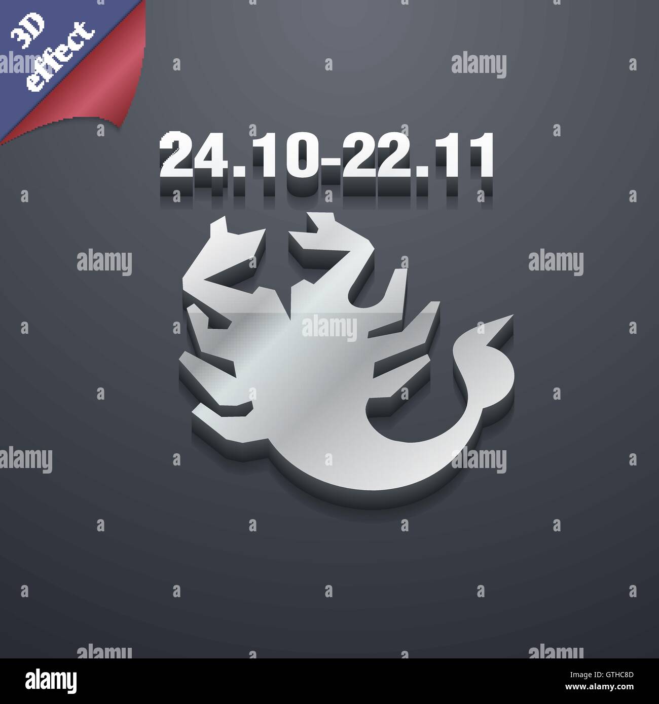 Scorpio icon symbol. 3D style. Trendy, modern design with space for ...