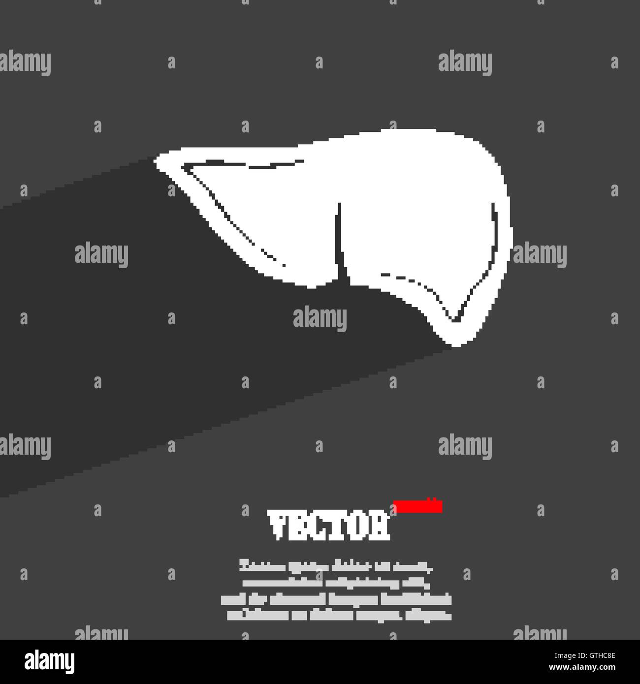 Liver symbol Flat modern web design with long shadow and space for your ...