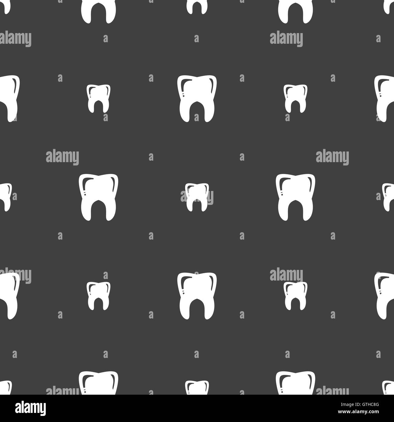 Tooth sign. Seamless pattern on a gray background. Vector Stock Vector ...