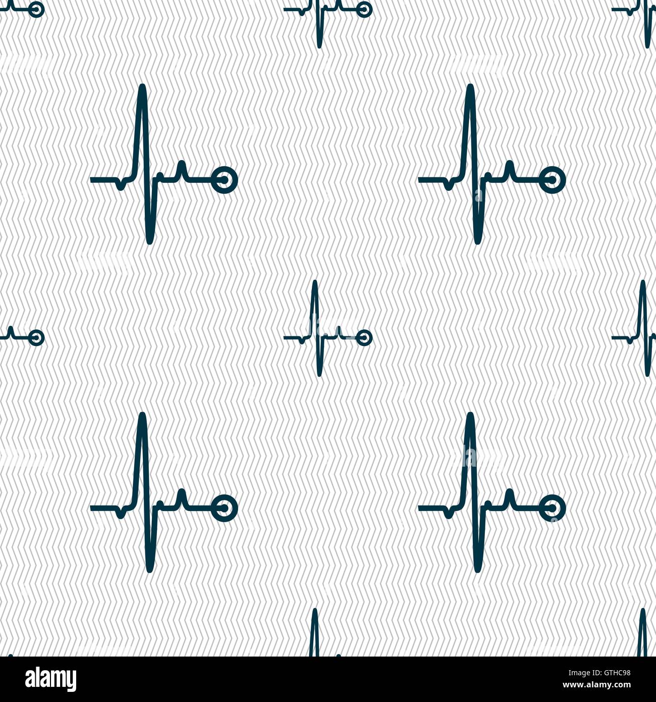 Heartbeat sign. Seamless pattern with geometric texture. Vector Stock ...