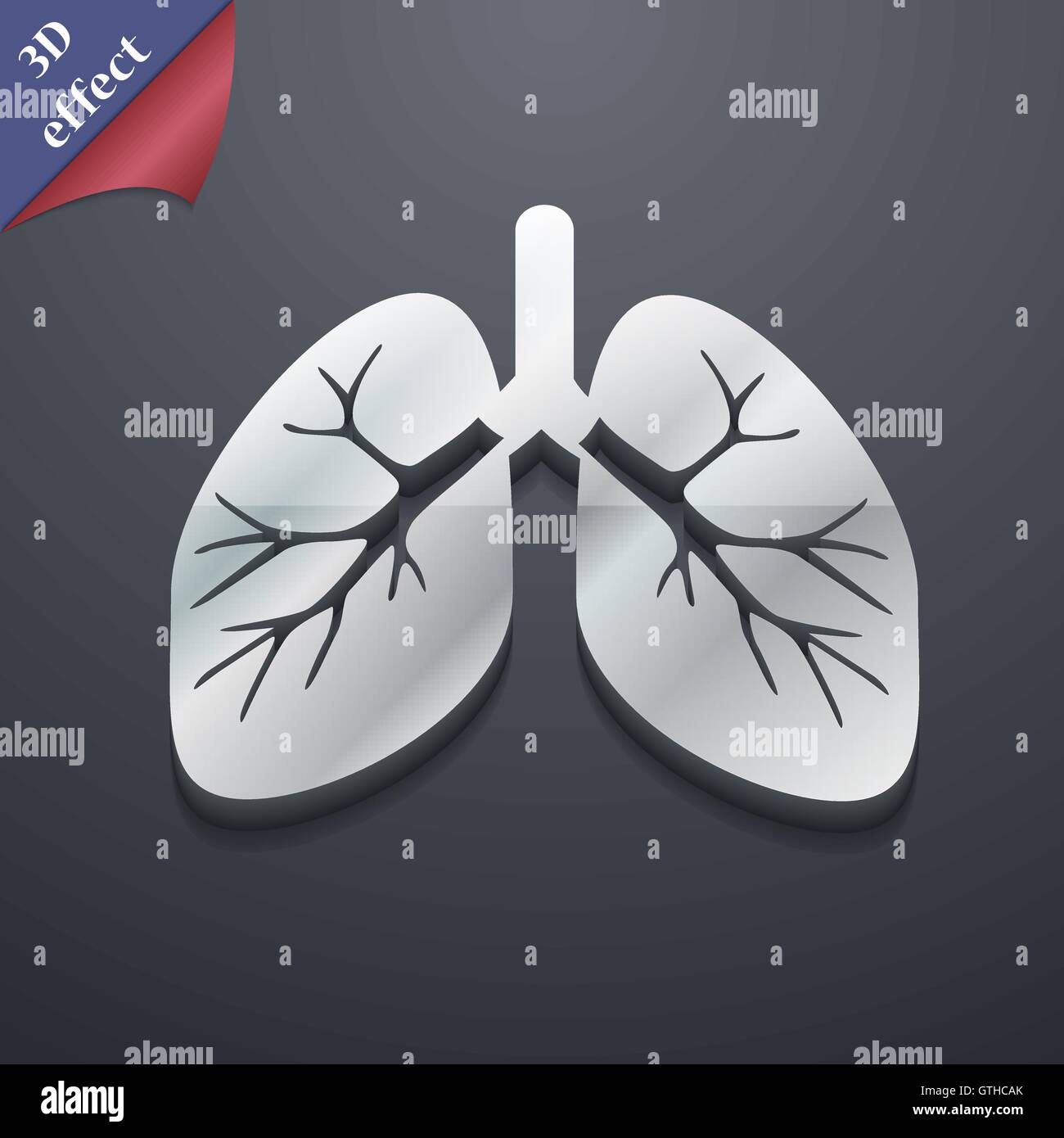 Lungs icon symbol 3d style hi-res stock photography and images - Alamy