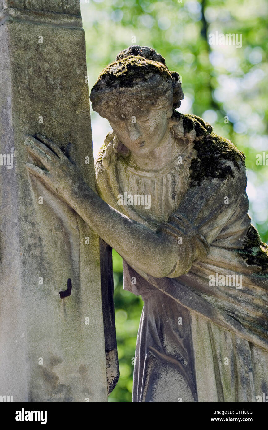 Old cemetery angel sculpture made of stone Stock Photo - Alamy
