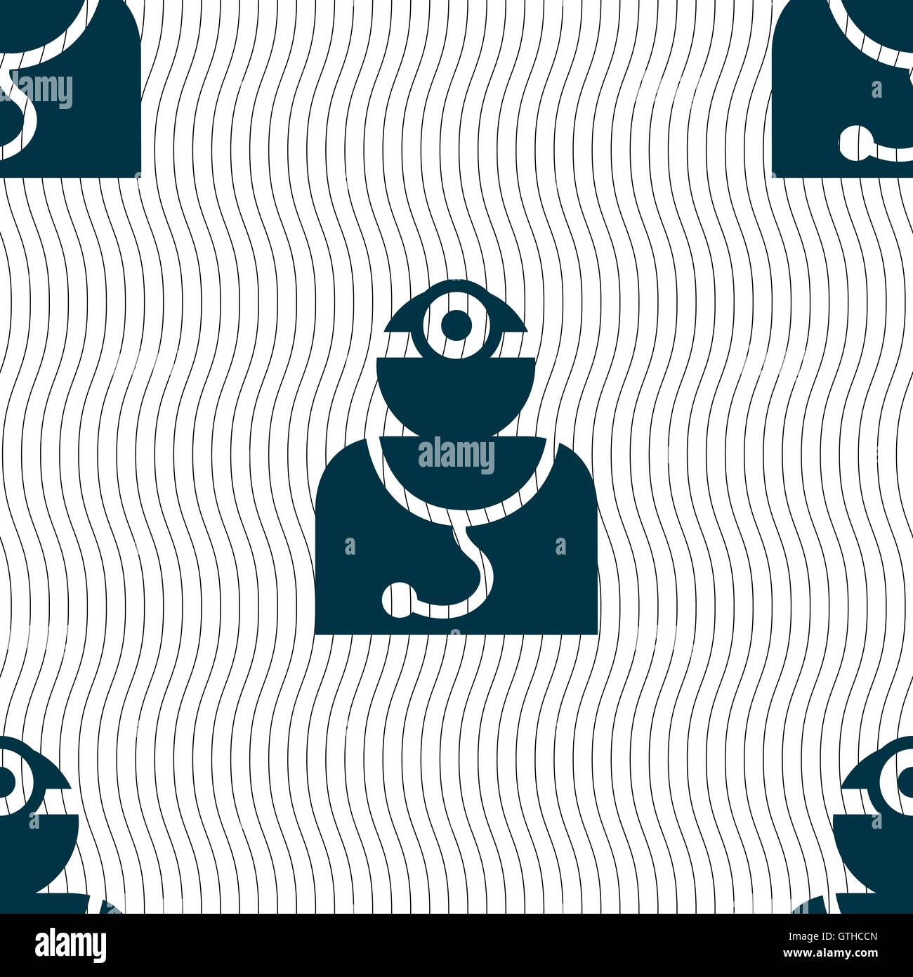 Doctor with stethoscope around his neck sign. Seamless pattern with ...