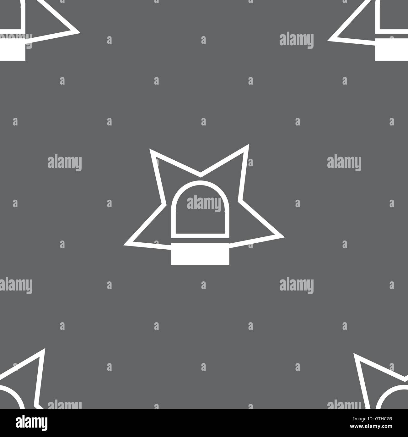 Police single icon sign. Seamless pattern on a gray background. Vector ...