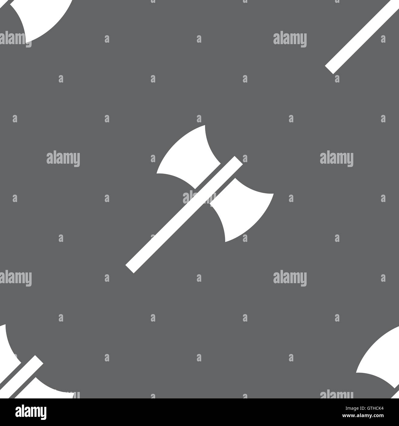 Battle axe icon sign. Seamless pattern on a gray background. Vector ...