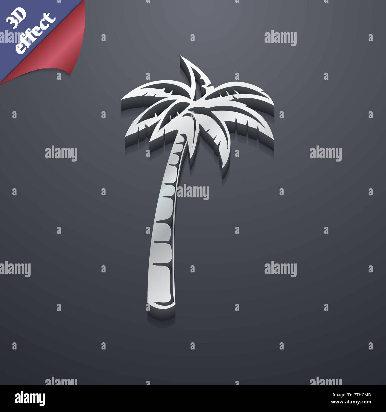 Palm icon symbol. 3D style. Trendy, modern design with space for your ...