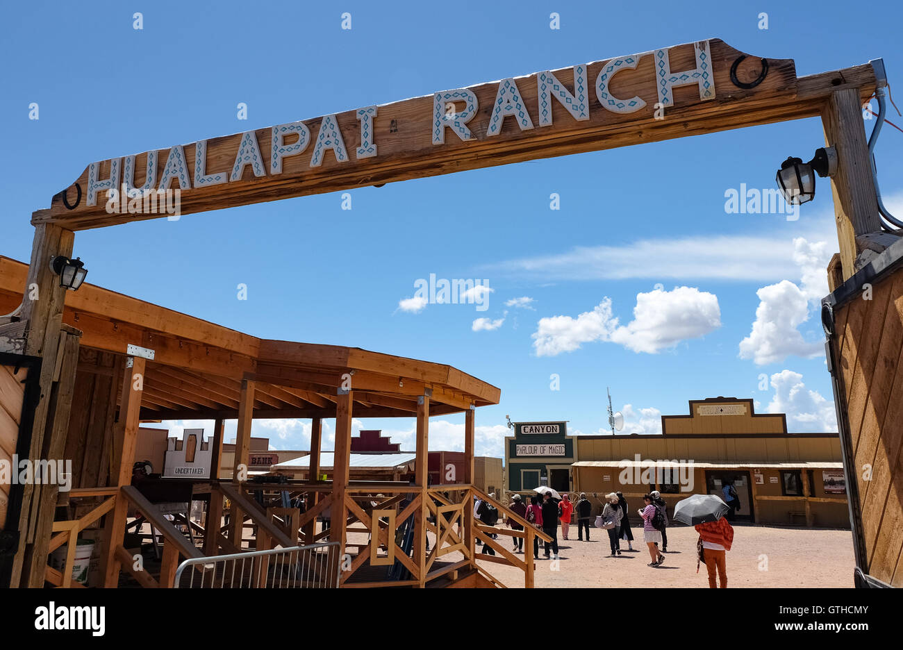 Entrance of Hualapai Ranch at Grand Canyon, Arizona, USA Stock Photo ...