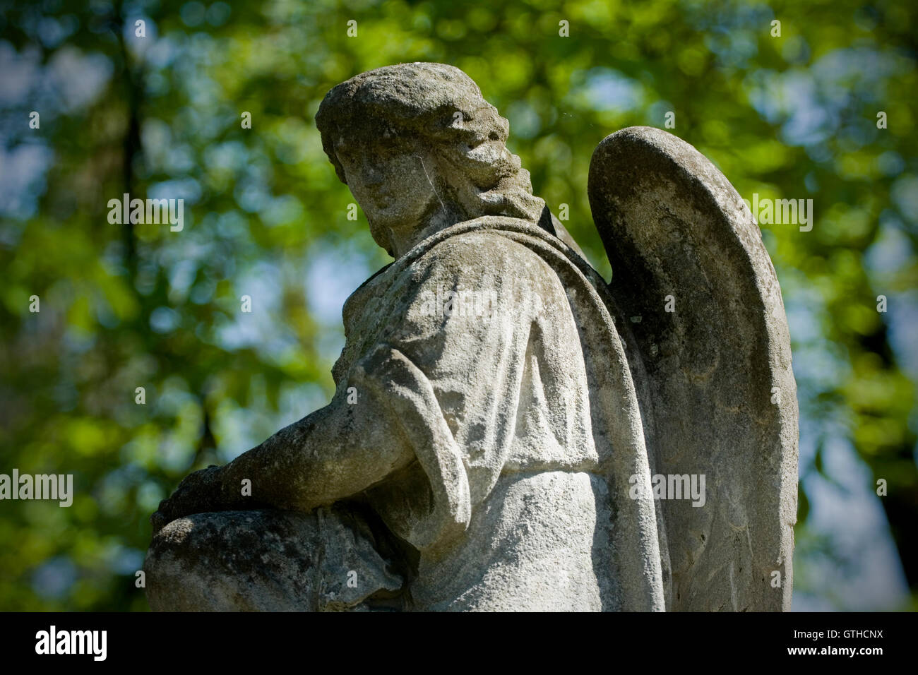 Old cemetery angel sculpture made of stone Stock Photo - Alamy