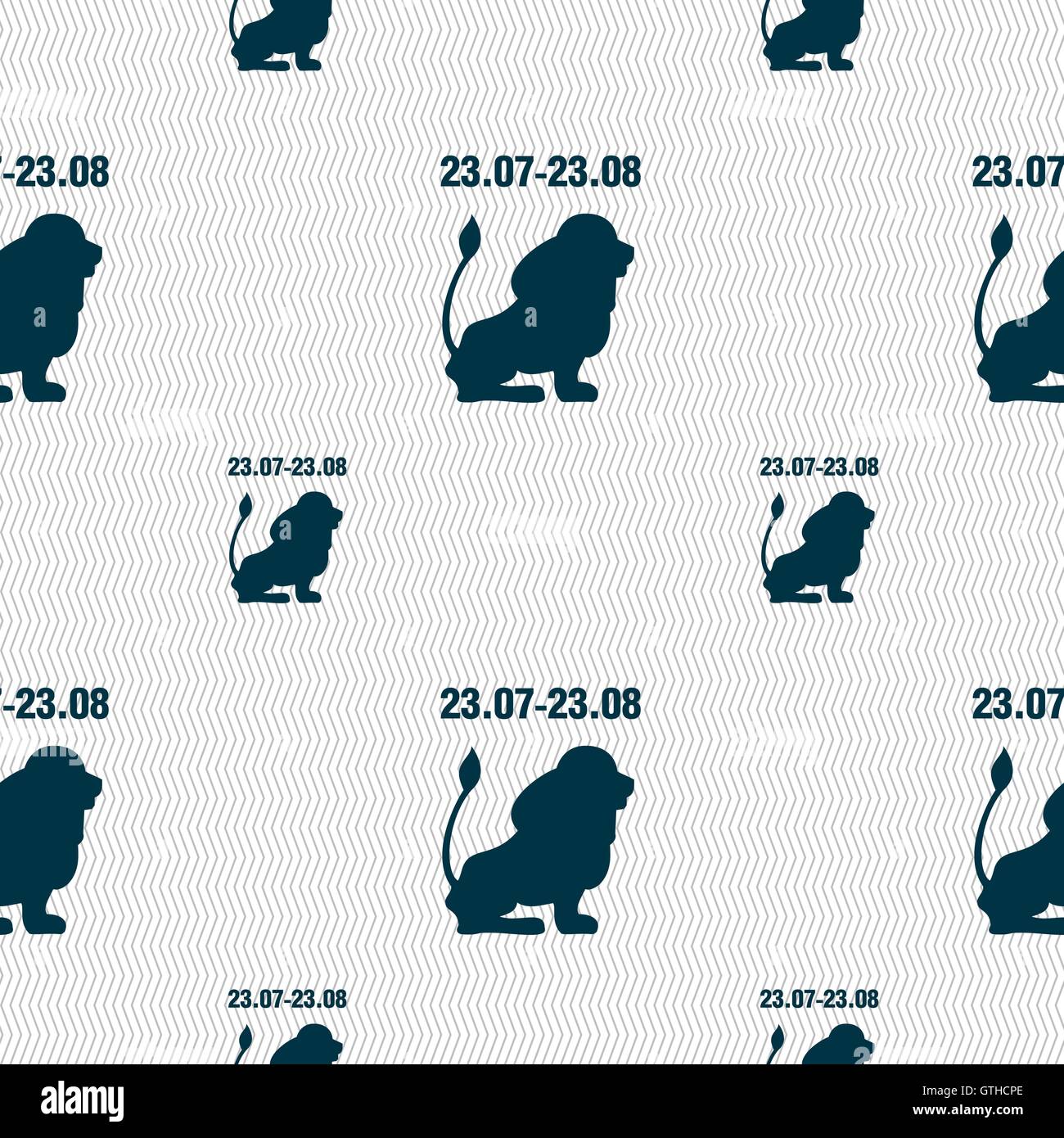 Leo zodiac sign. Seamless pattern with geometric texture. Vector Stock ...