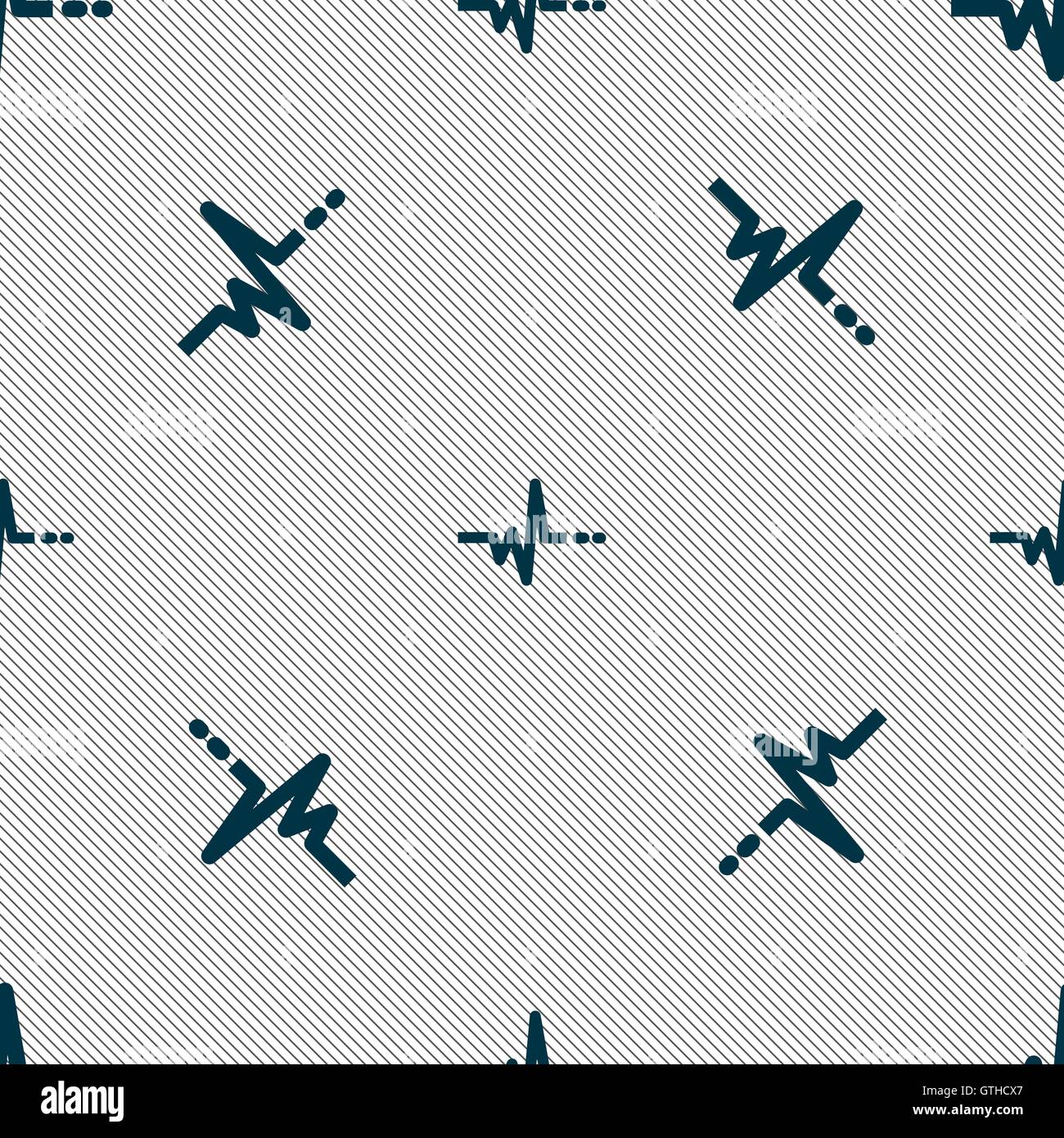 pulse sign. Seamless pattern with geometric texture. Vector Stock ...