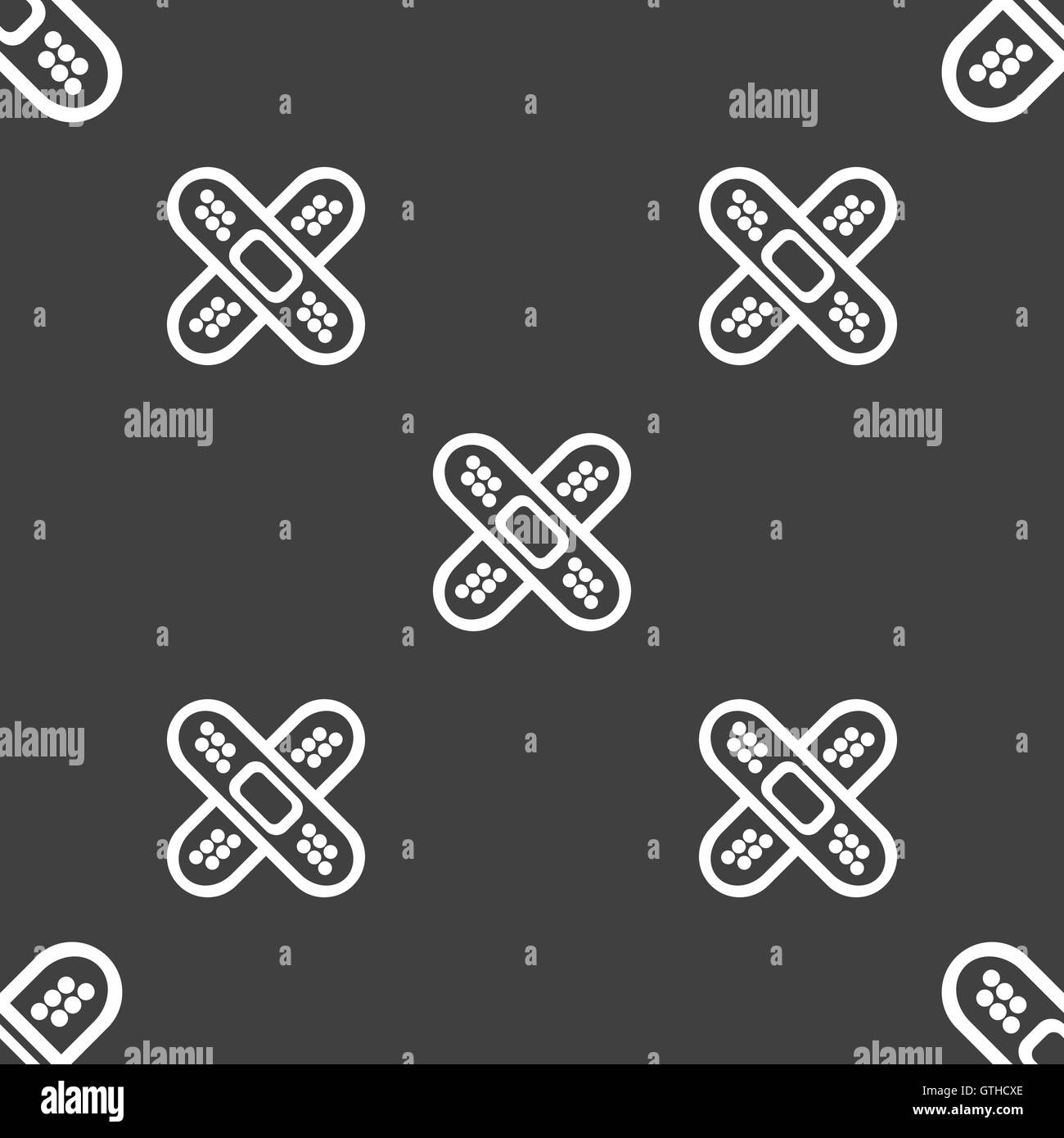 adhesive plaster sign. Seamless pattern on a gray background. Vector ...