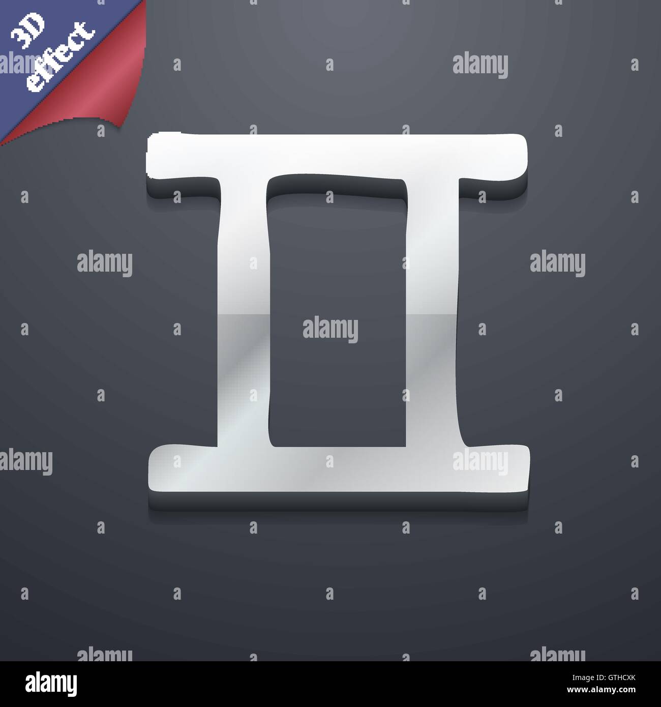 Gemini icon symbol. 3D style. Trendy, modern design with space for your ...