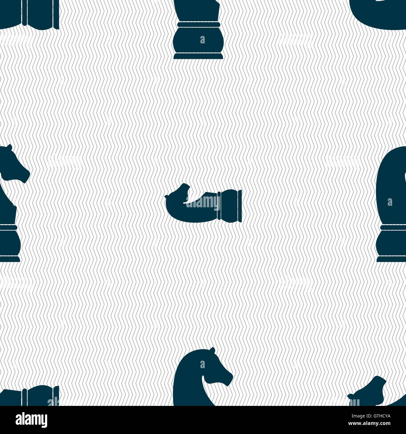 Chess knight icon. sign. Seamless pattern with geometric texture ...