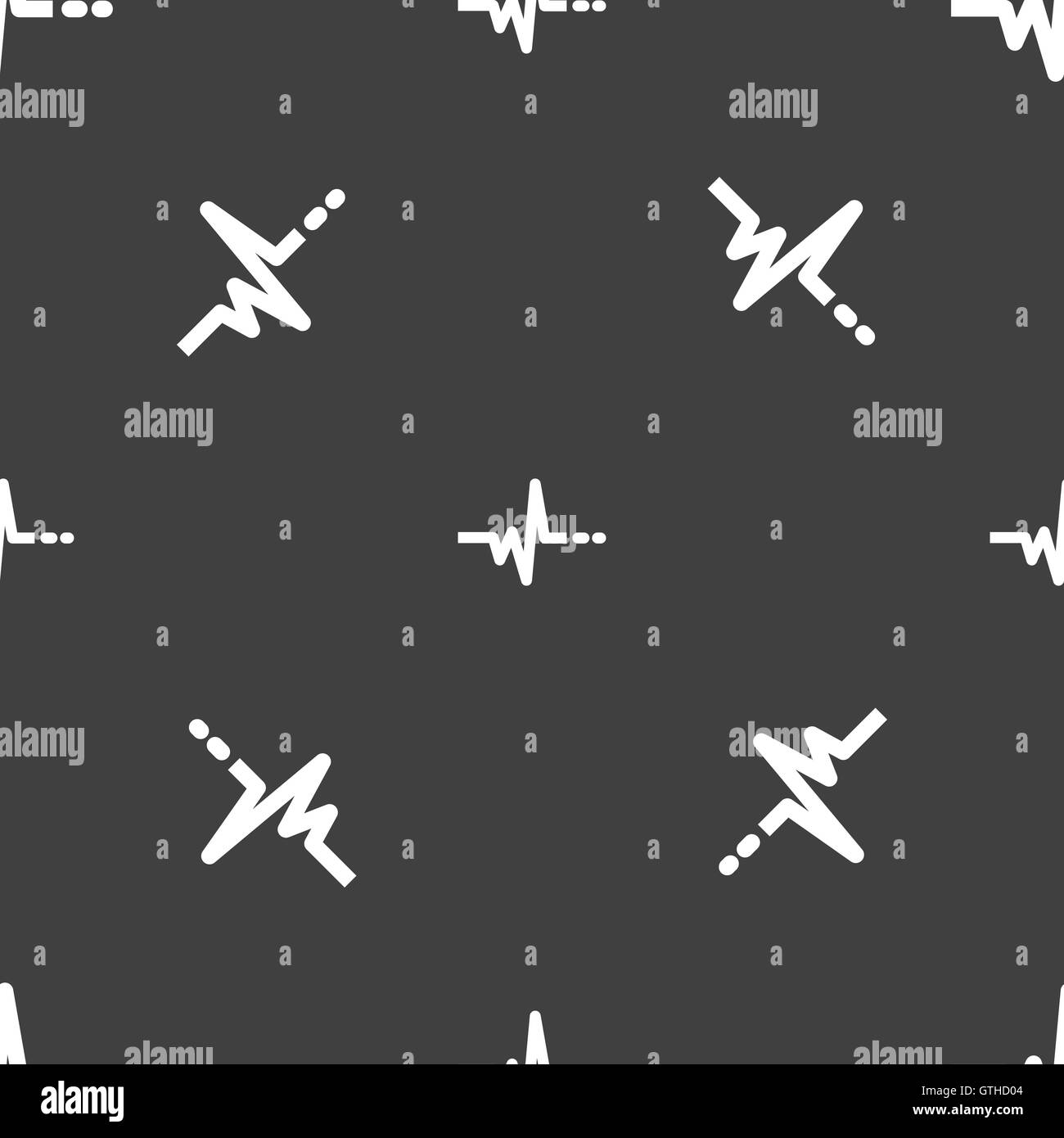 pulse sign. Seamless pattern on a gray background. Vector Stock Vector ...