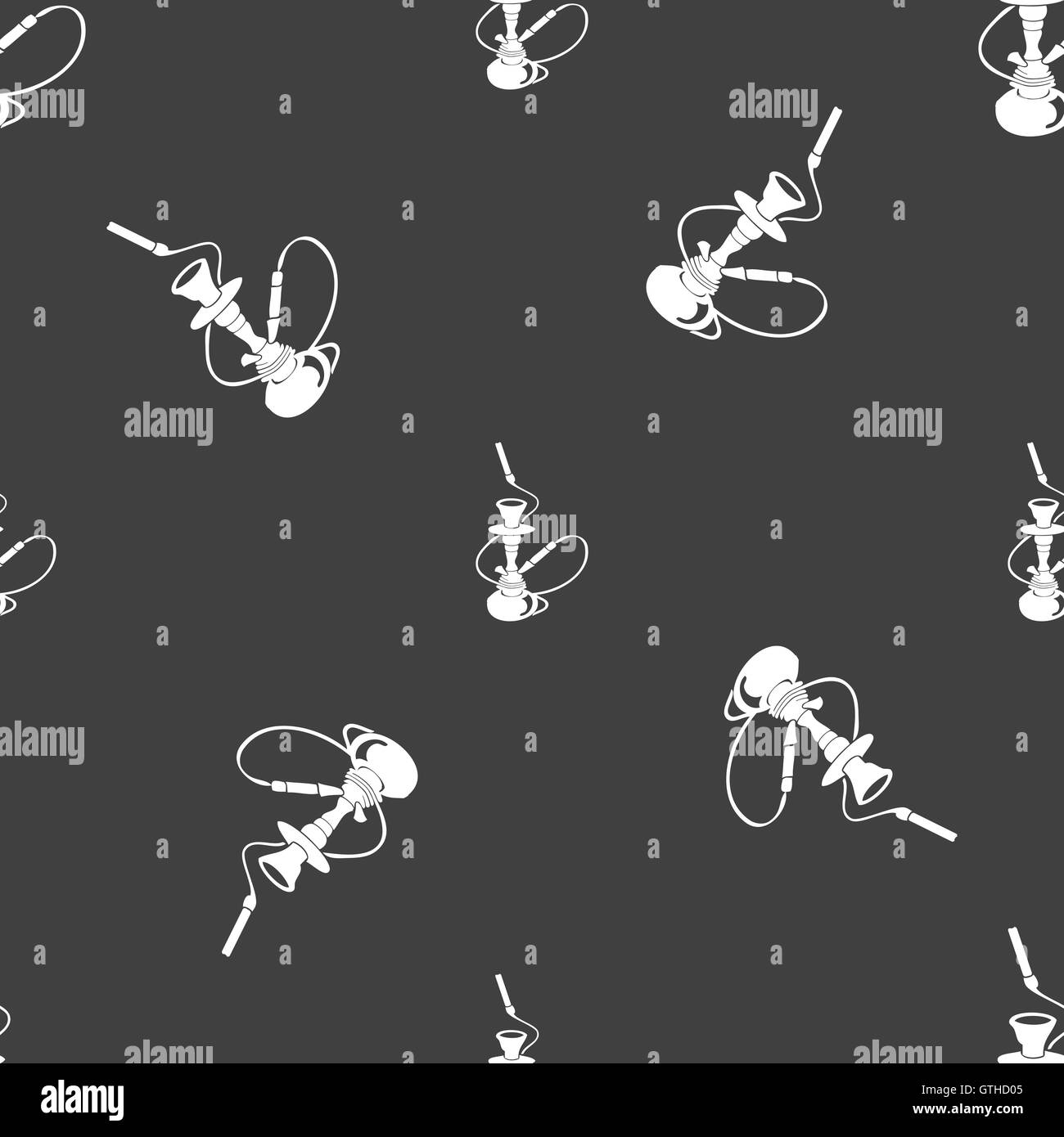 Hookah sign. Seamless pattern on a gray background. Vector Stock Vector ...