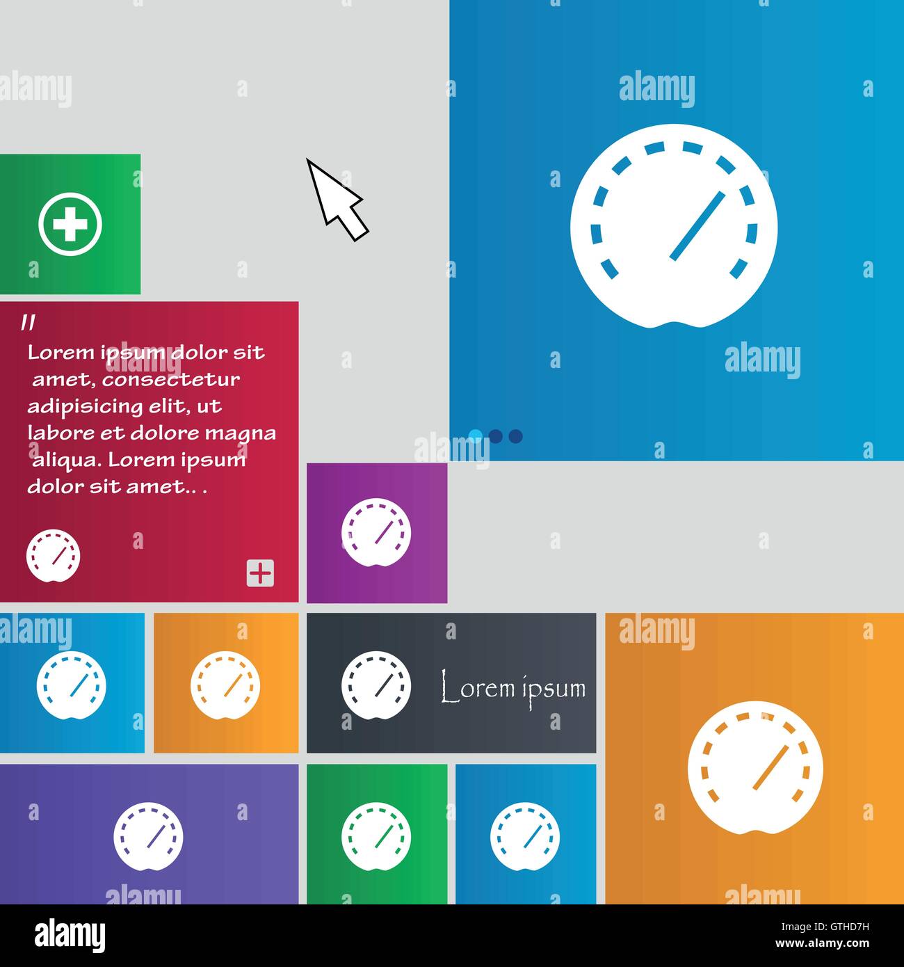 speedometer Icon sign. buttons. Modern interface website buttons with cursor pointer. Vector ...