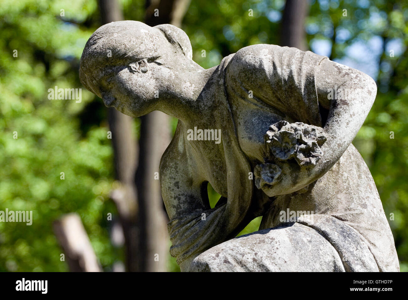 Old cemetery angel sculpture made of stone Stock Photo - Alamy