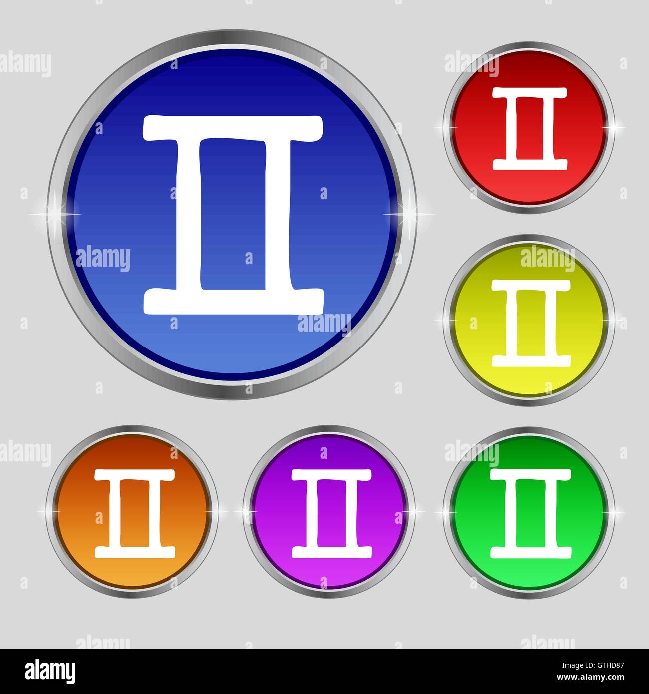 Gemini icon sign. Round symbol on bright colourful buttons. Vector Stock Vector Image & Art - Alamy