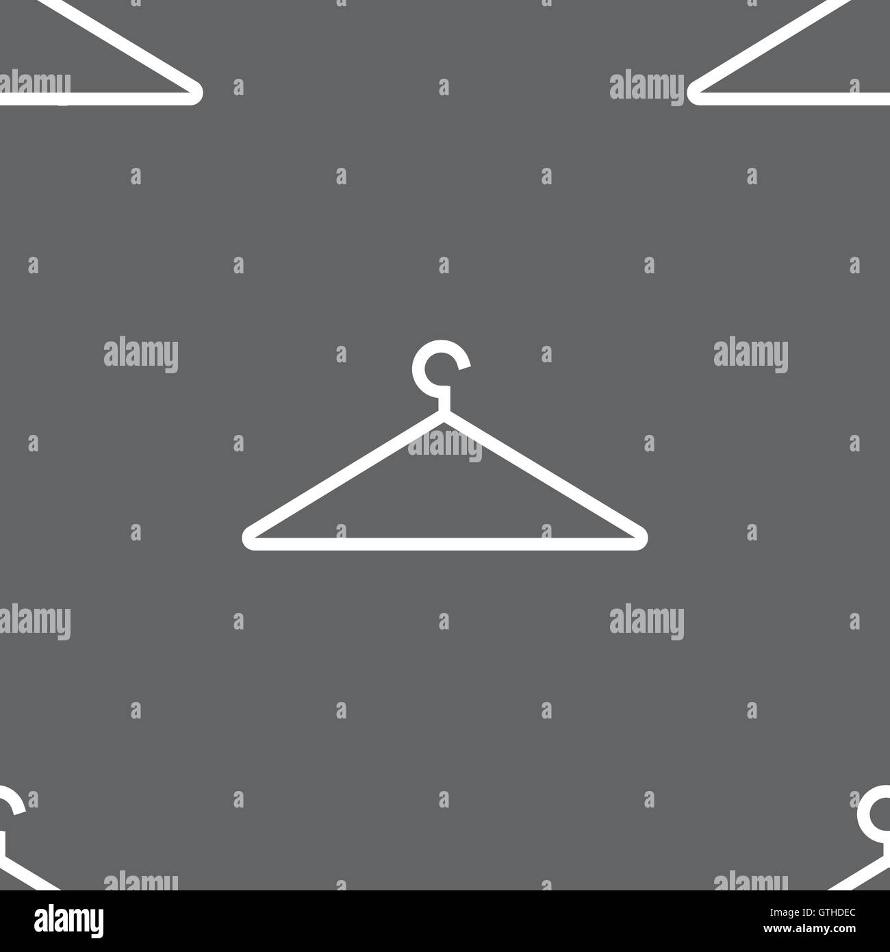 Clothes Hanger icon sign. Seamless pattern on a gray background. Vector ...