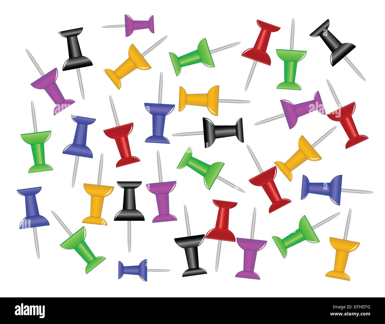 A collection of coloured map nob pins Stock Vector Image & Art - Alamy