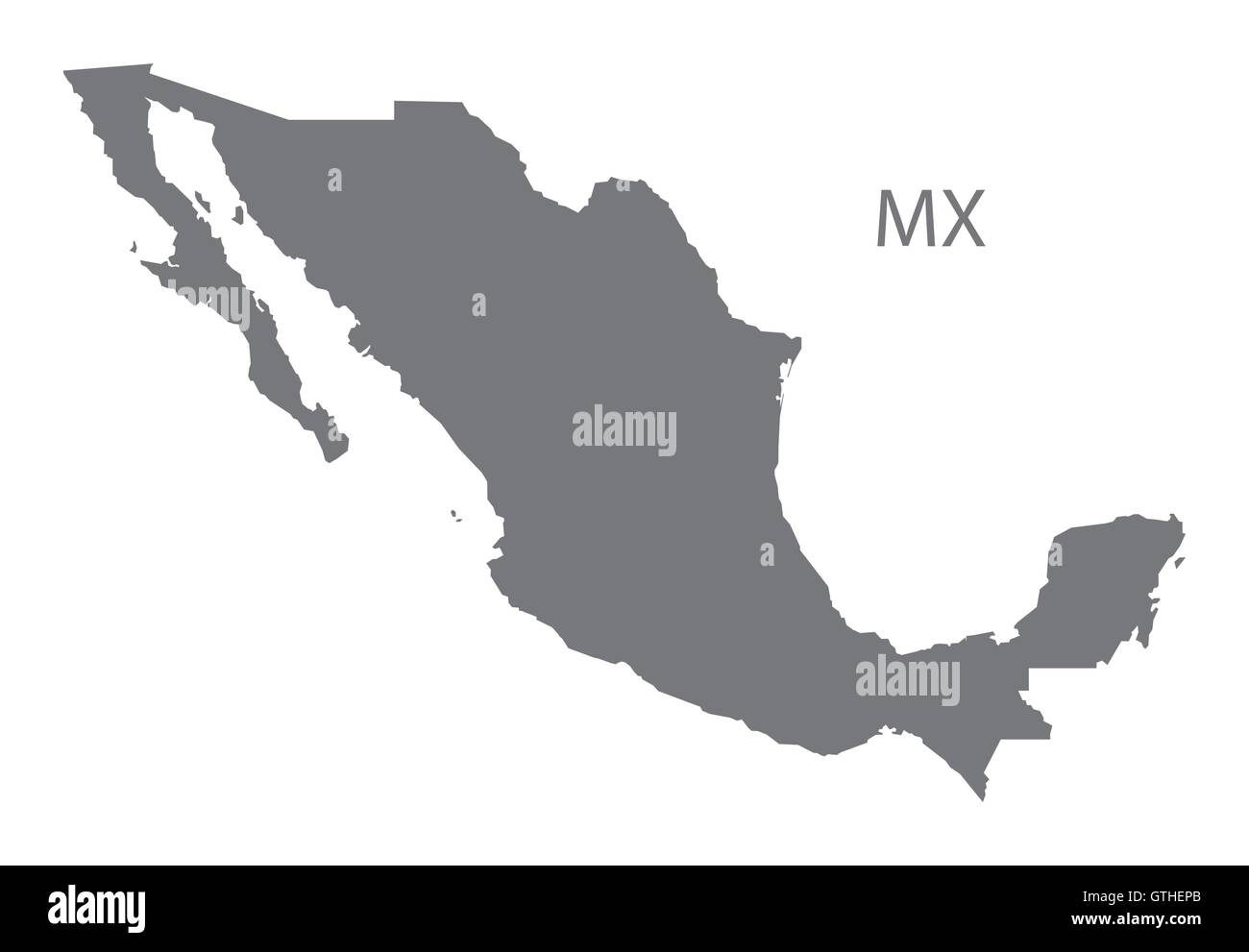 Mexico map vector hi-res stock photography and images - Alamy