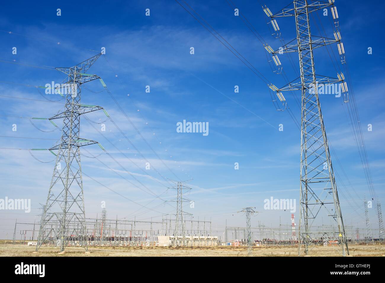 Closeup of an electrical substation Stock Photo - Alamy