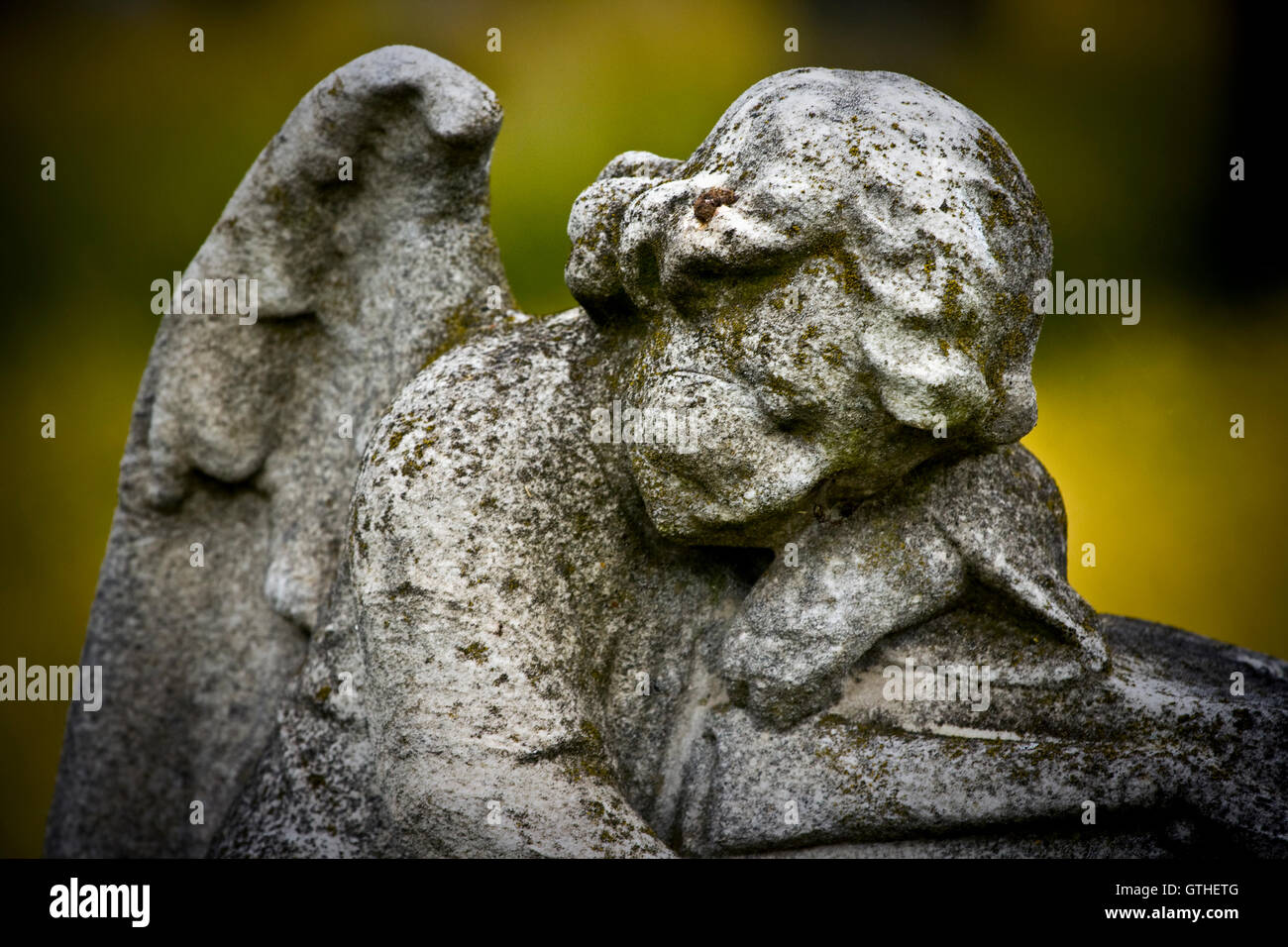 Old cemetery angel sculpture made of stone Stock Photo - Alamy