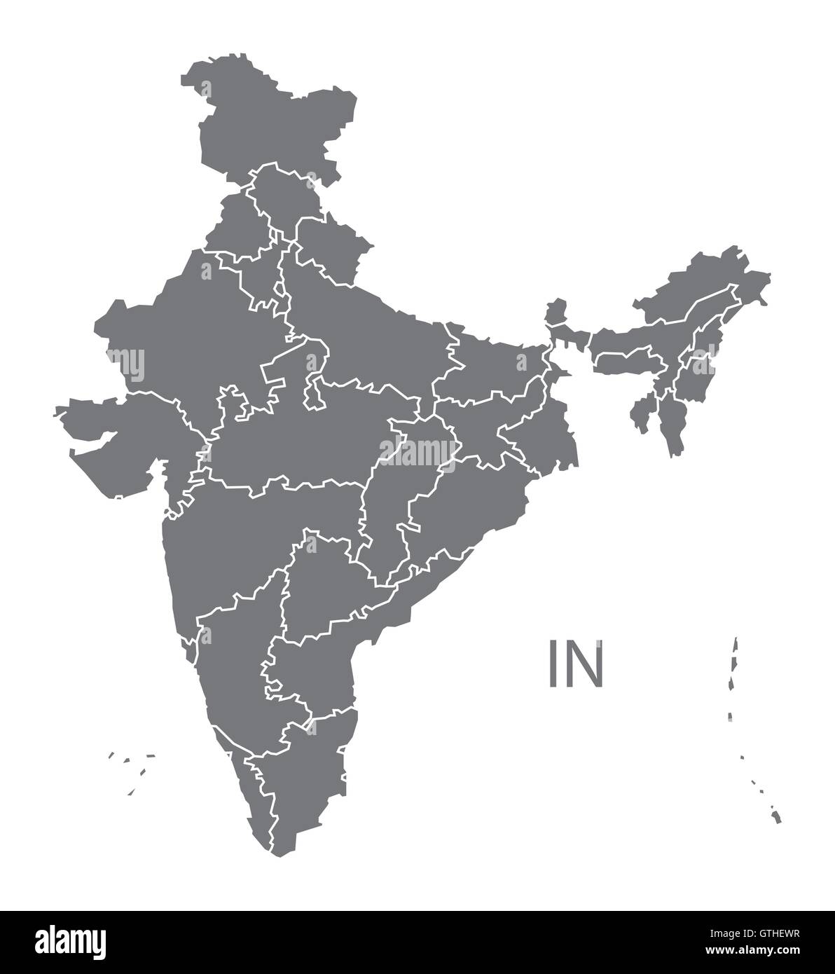 Black india map Cut Out Stock Images & Pictures - Alamy