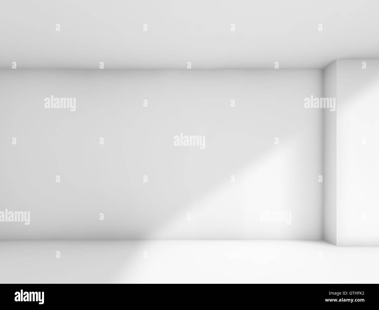 Abstract white empty room interior. 3d render illustration, studio with ...