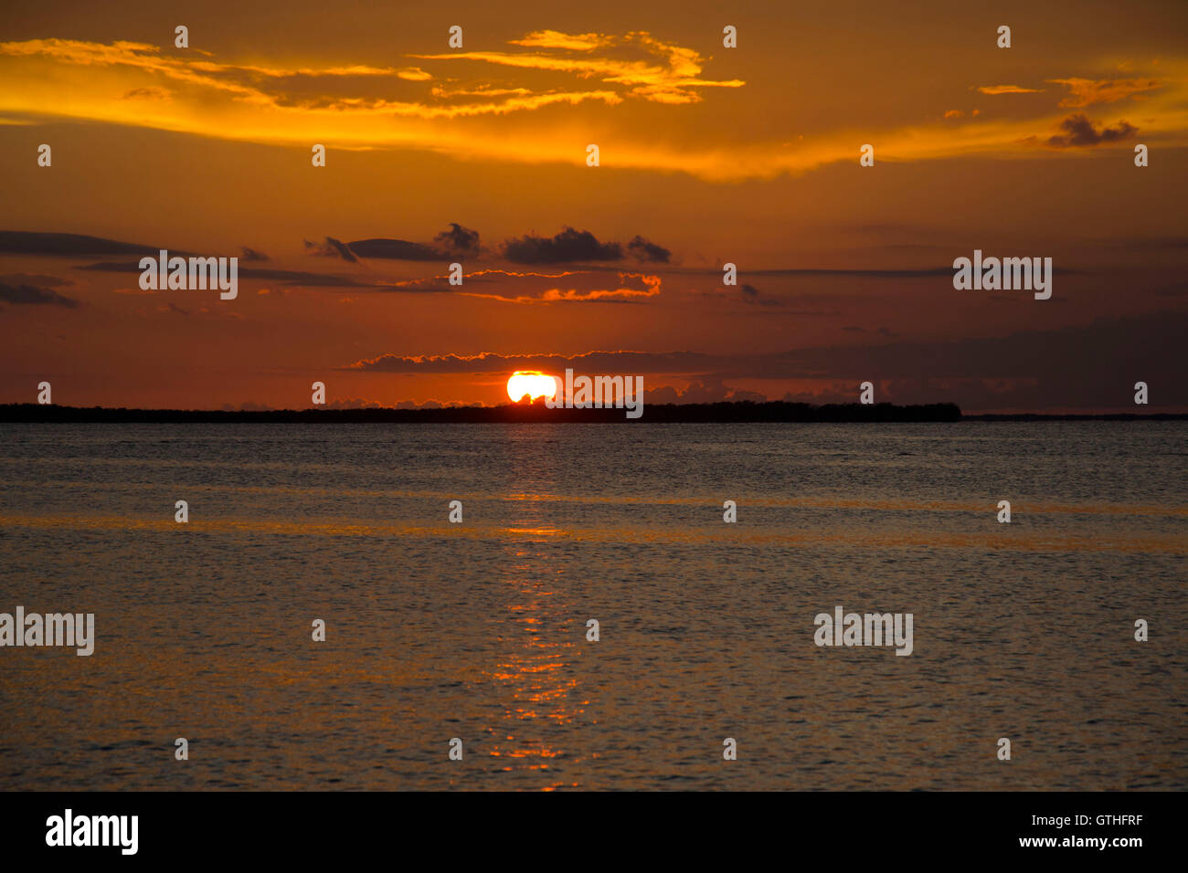 sunset on key largo Stock Photo - Alamy