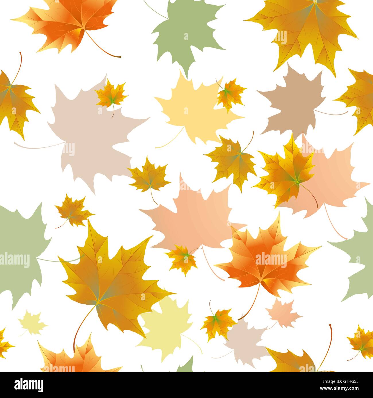 Seamless background pattern of autumn leaves. Falling , grief and ...