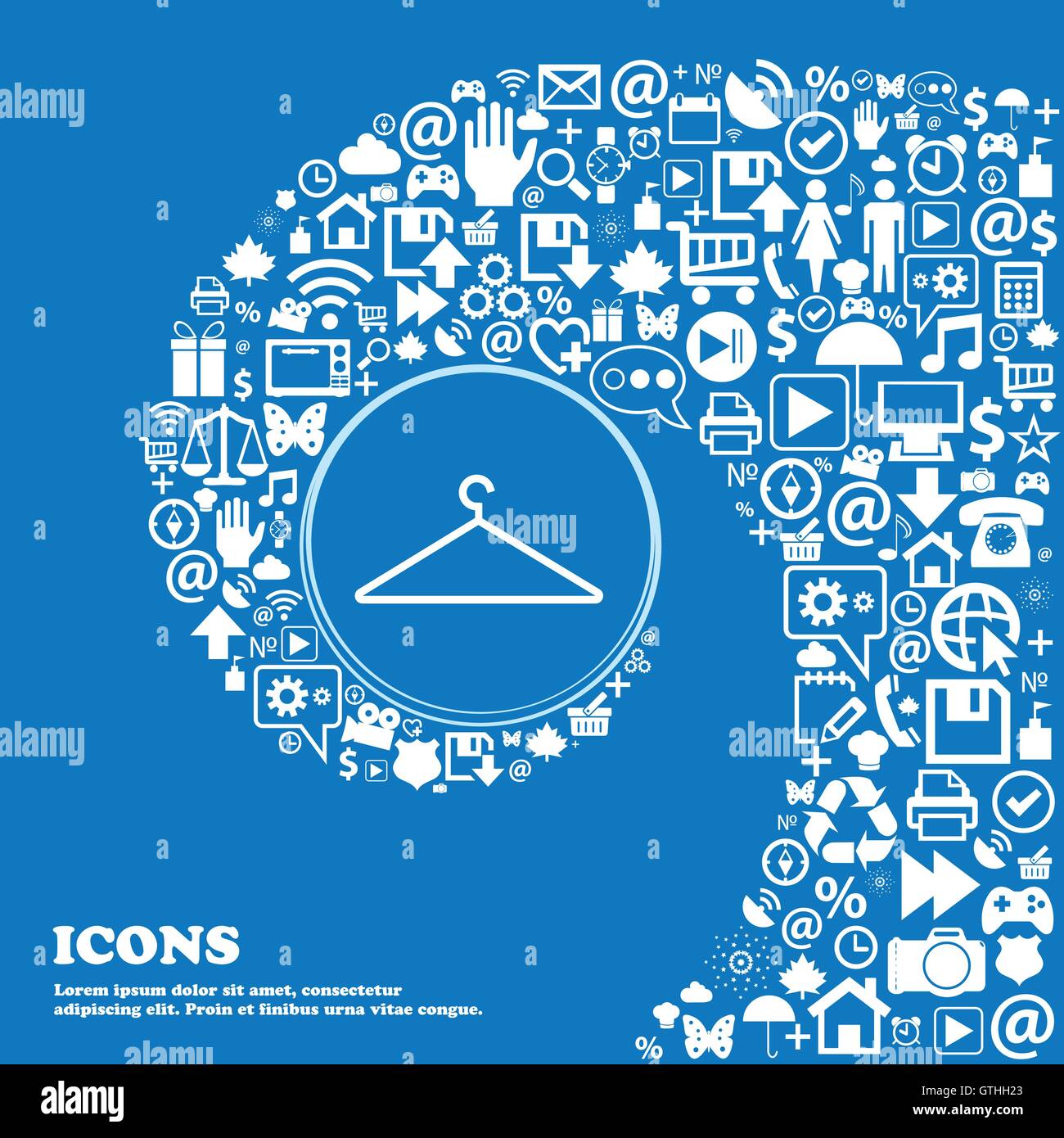 Clothes Hanger icon . Nice set of beautiful icons twisted spiral into ...