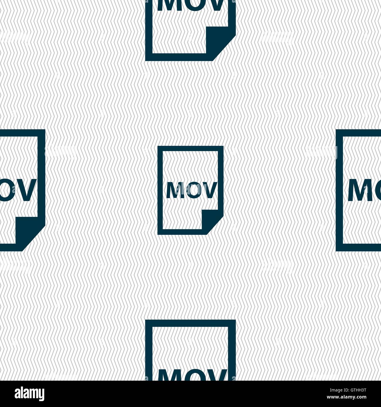 mov file format icon sign. Seamless pattern with geometric texture ...