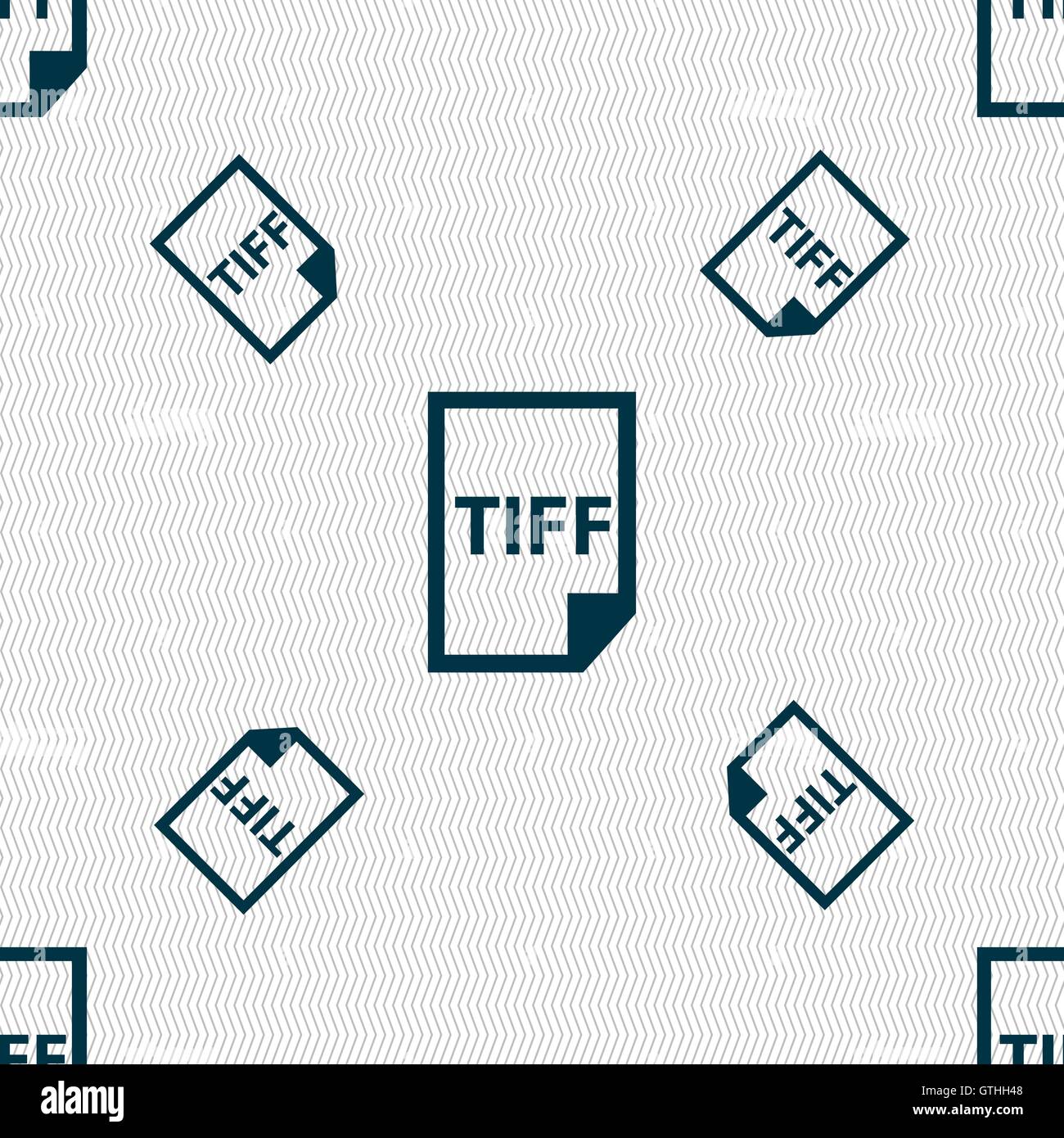 TIFF Icon. sign. Seamless pattern with geometric texture. Vector Stock ...