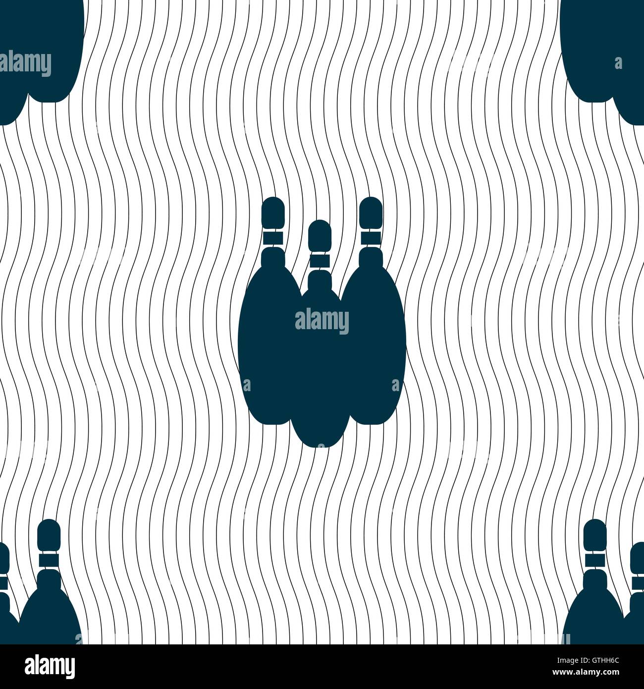 bowling icon sign. Seamless pattern with geometric texture. Vector ...