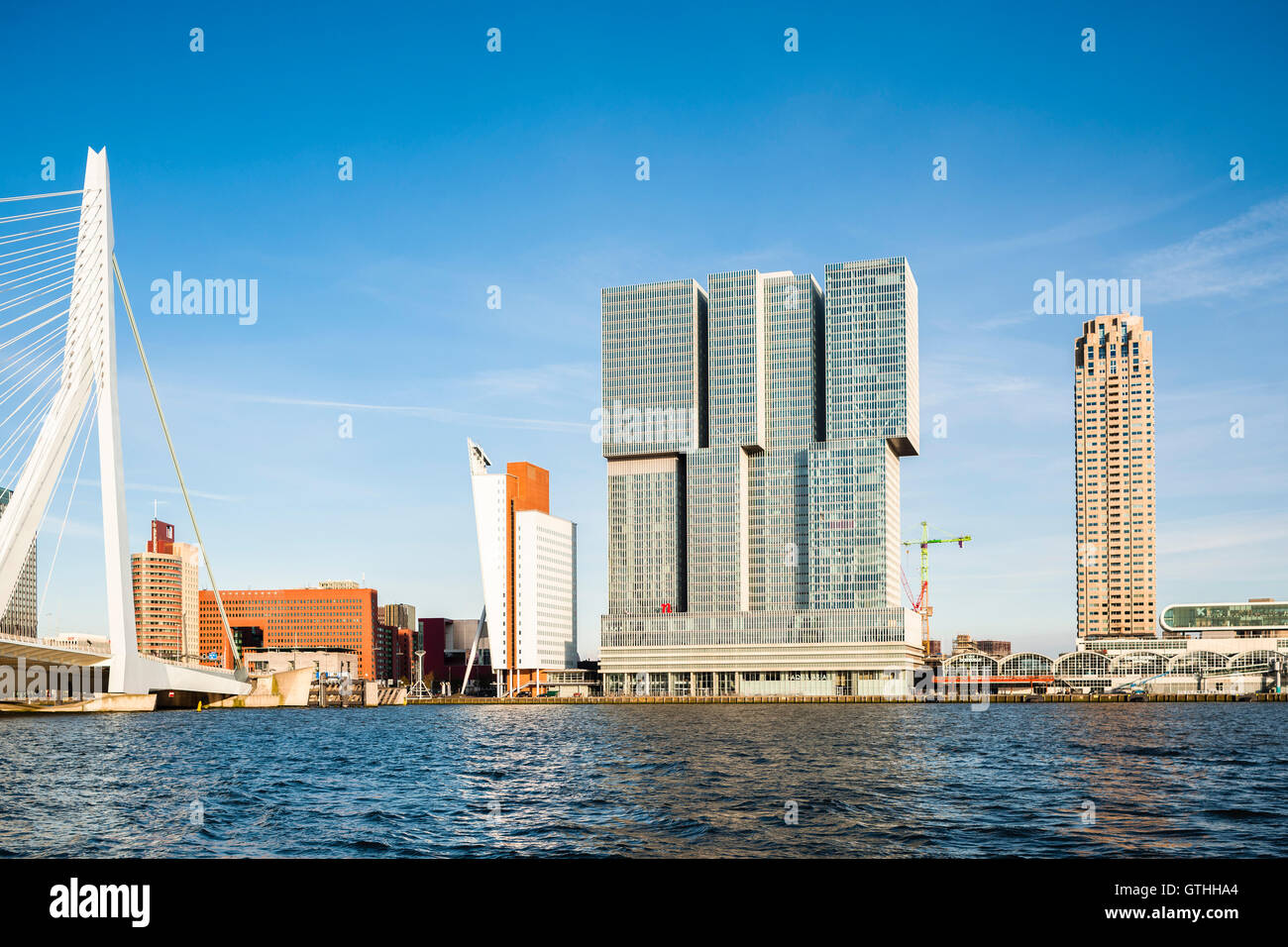 Long distance view as seen across the river Maas. De Rotterdam Vertical ...