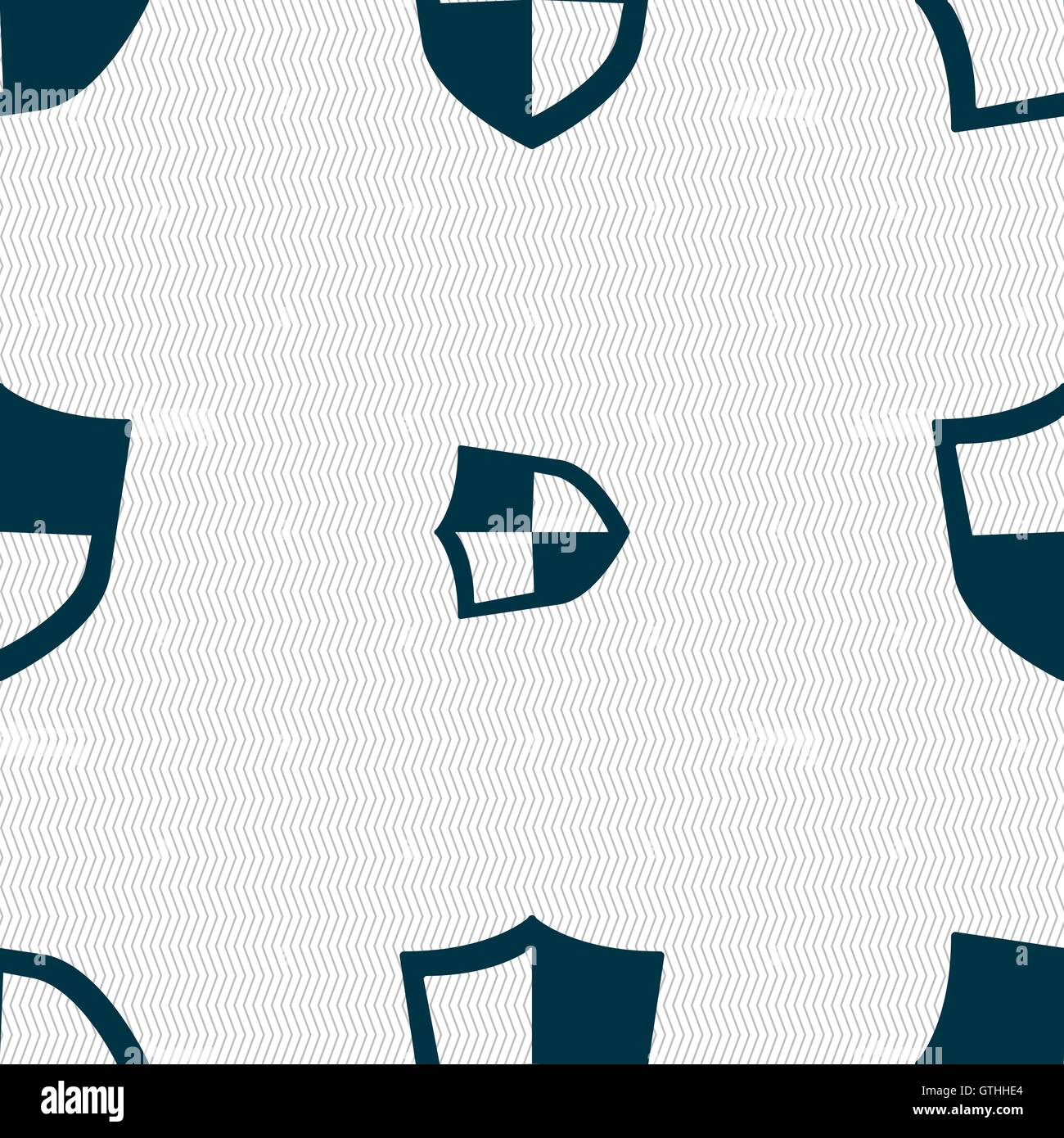 shield icon sign. Seamless pattern with geometric texture. Vector Stock ...