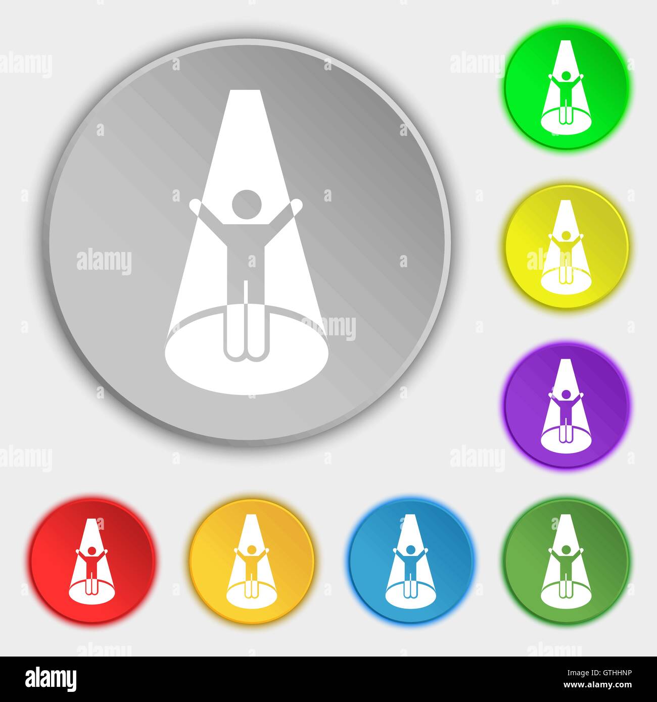 Spotlight icon sign. Symbol on eight flat buttons. Vector Stock Vector ...