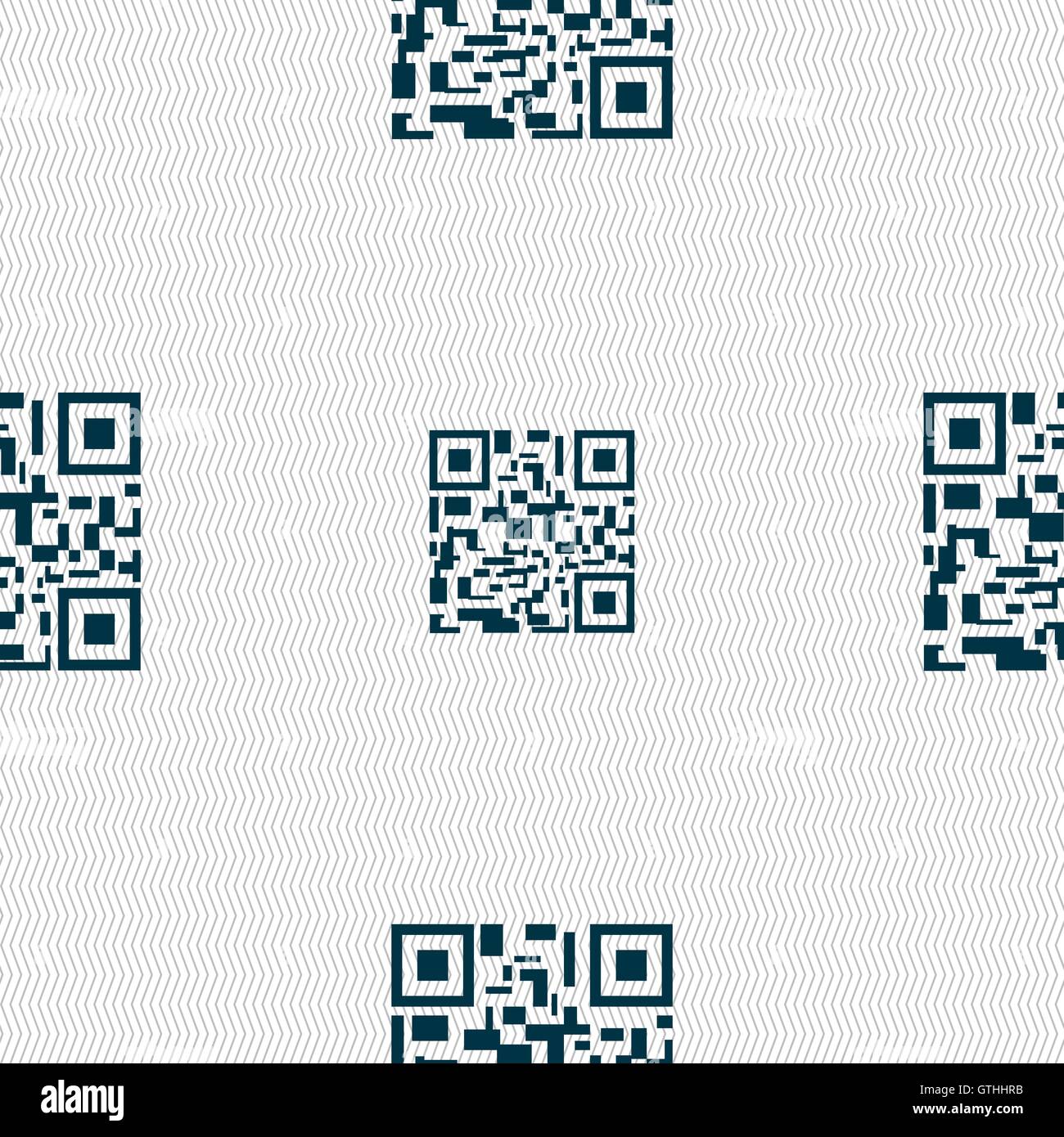 Barcode Icon sign. Seamless pattern with geometric texture. Vector ...