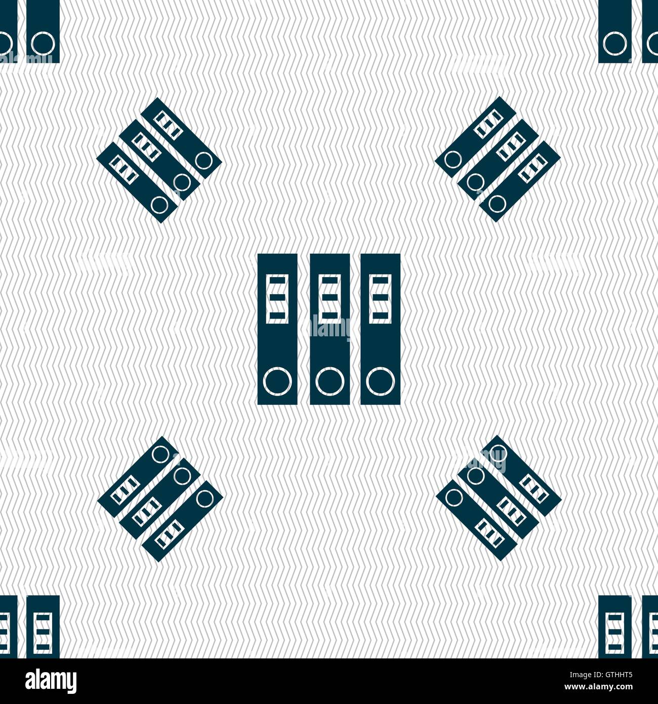 Folder icon sign. Seamless pattern with geometric texture. Vector Stock ...