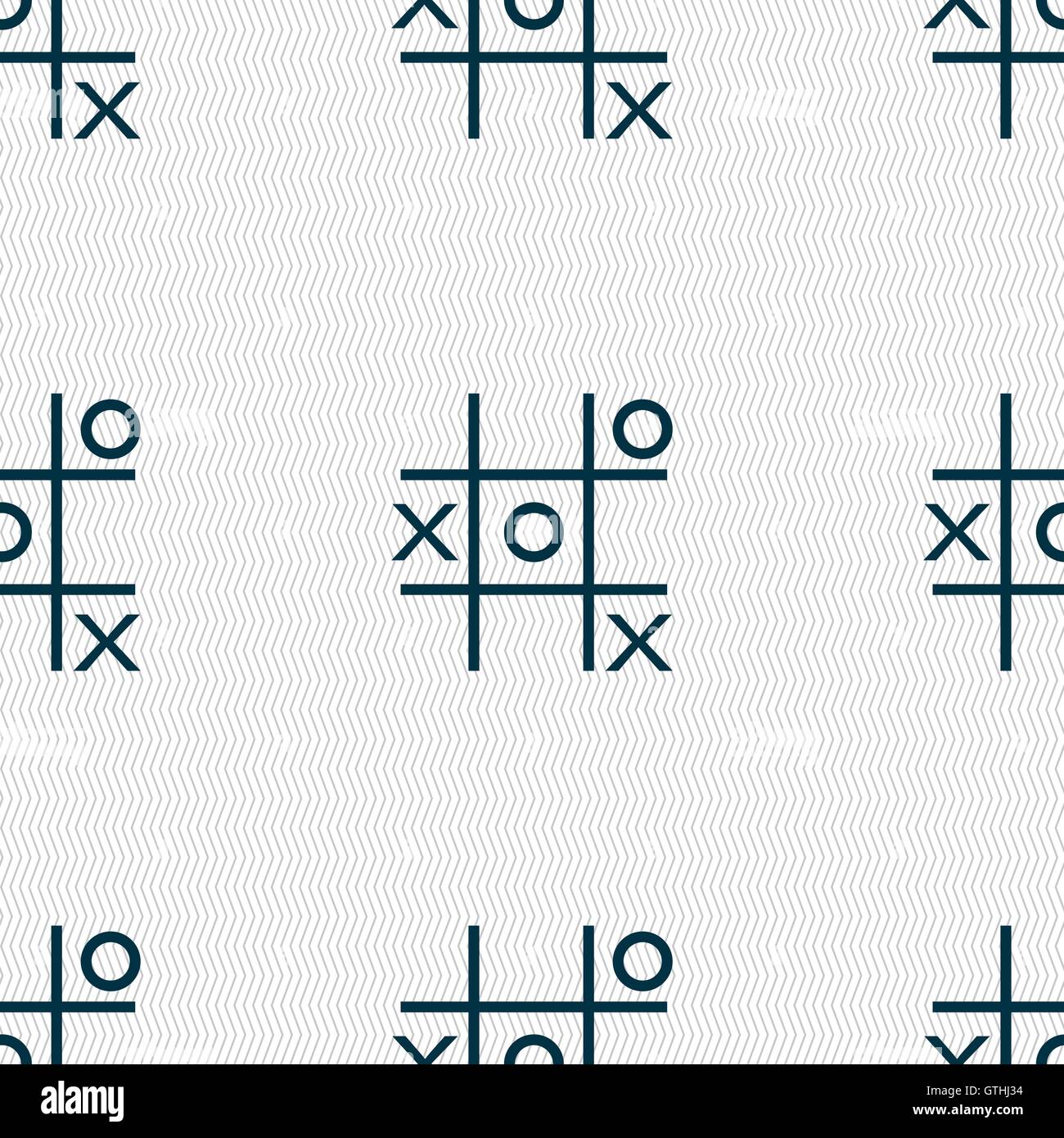 Tic tac toe game vector icon sign. Seamless pattern with geometric ...