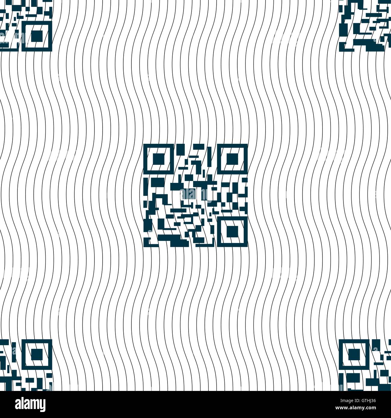 Barcode Icon sign. Seamless pattern with geometric texture. Vector ...