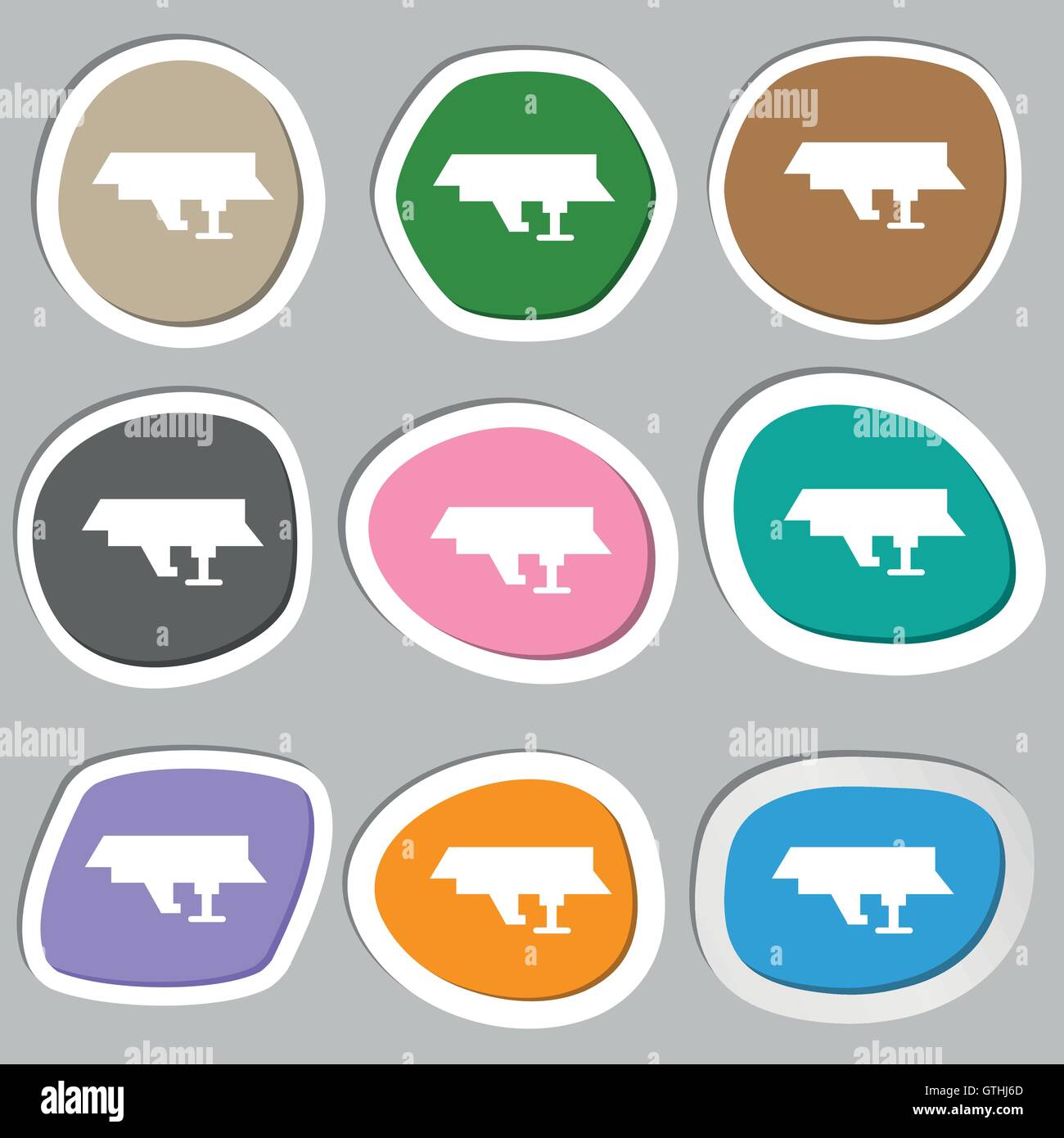 Ships, boats, cargo icon symbols. Multicolored paper stickers. Vector ...