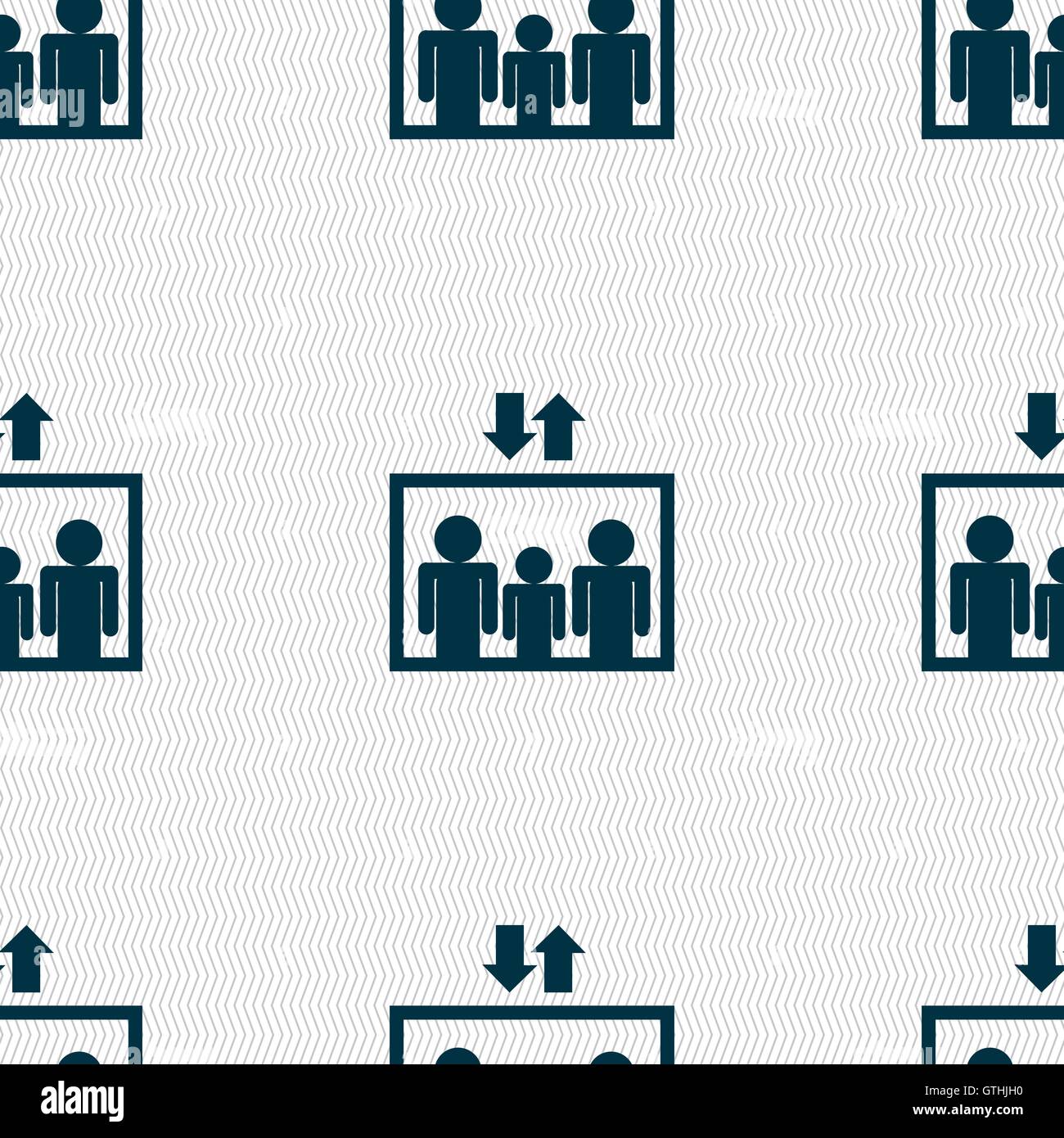 Elevator symbol sign. Seamless pattern with geometric texture. Vector ...