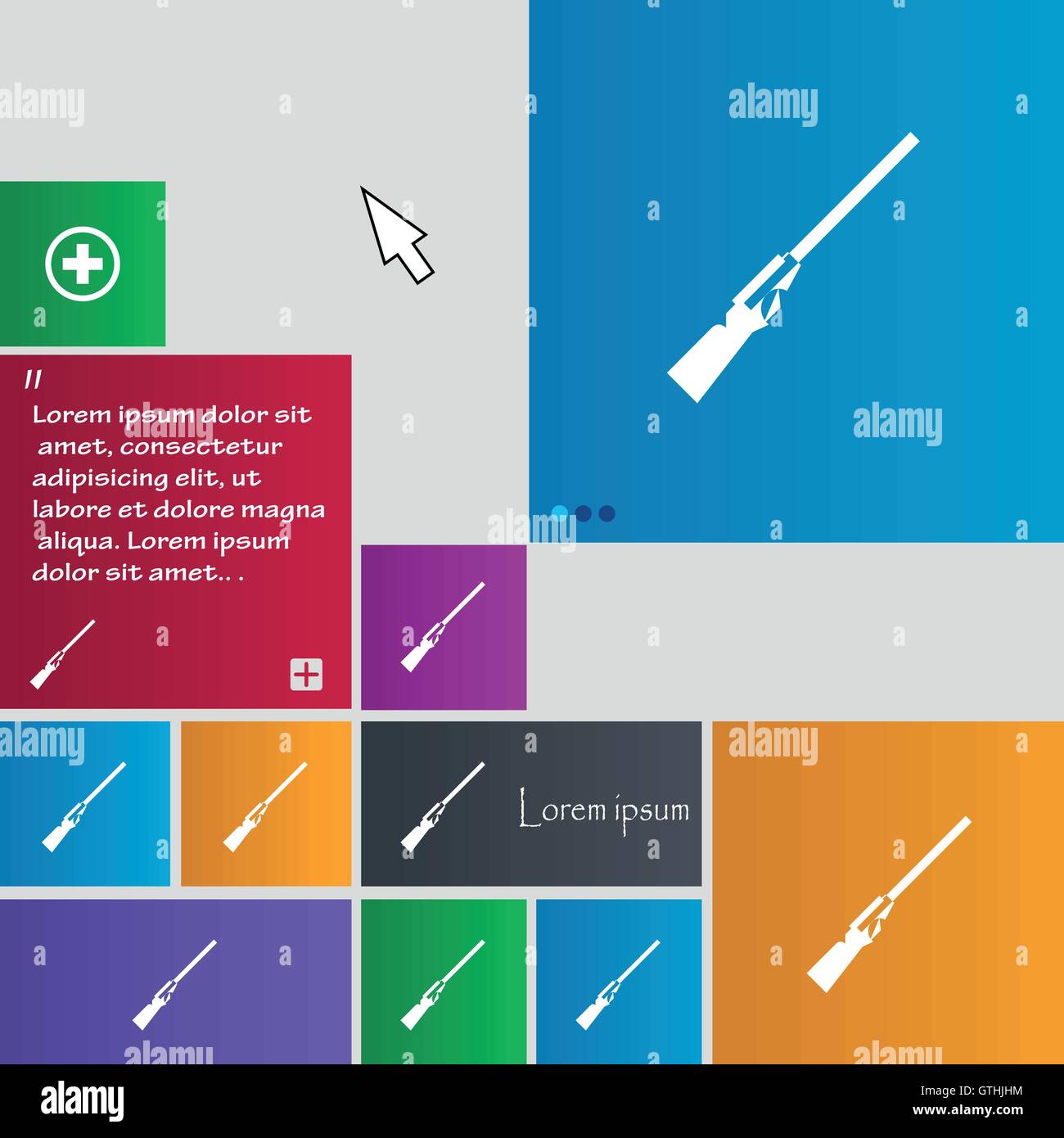 Shotgun icon sign. buttons. Modern interface website buttons with cursor pointer. Vector Stock ...