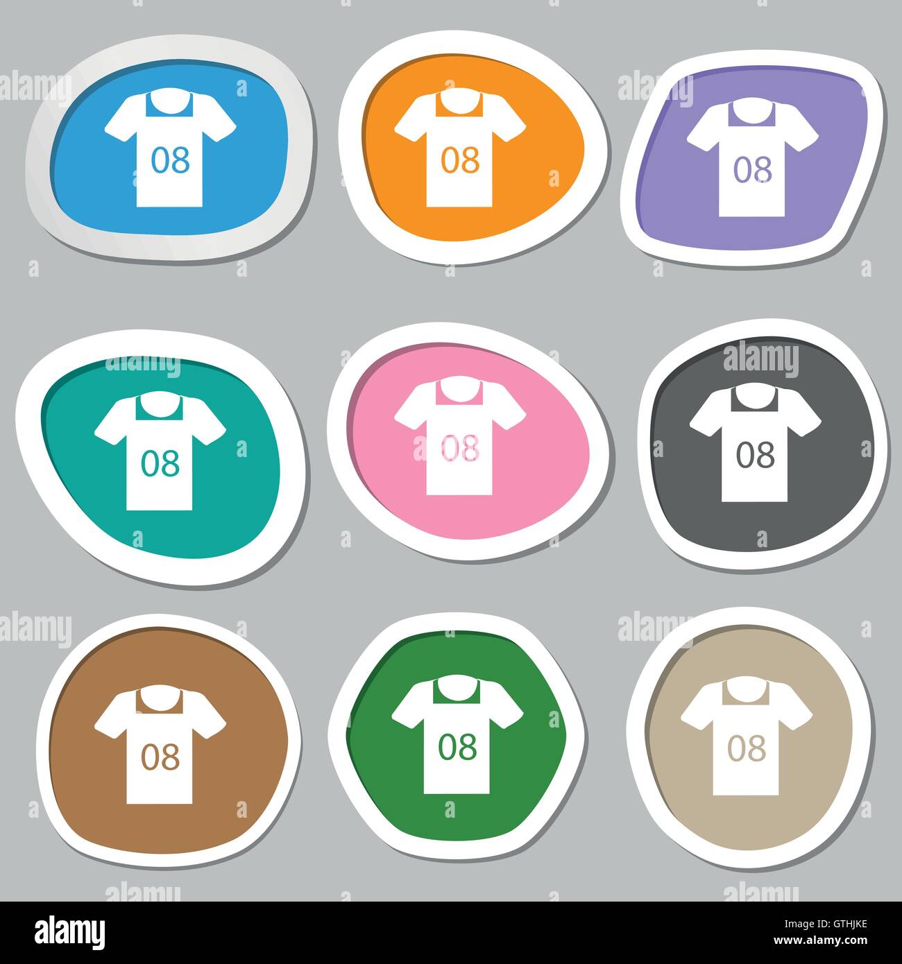 T-shirt Icon symbols. Multicolored paper stickers. Vector Stock Vector ...
