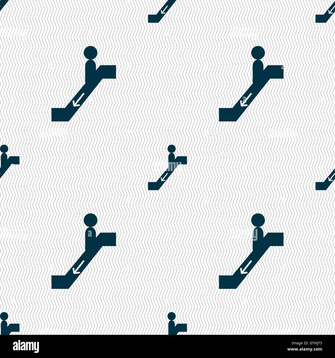 escalator down Icon sign. Seamless pattern with geometric texture. Vector Stock Vector Image ...