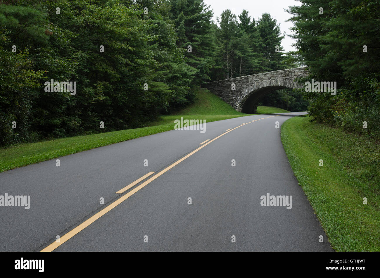 Blue ridge parkway appalachian mountains stone bridge hi-res stock ...