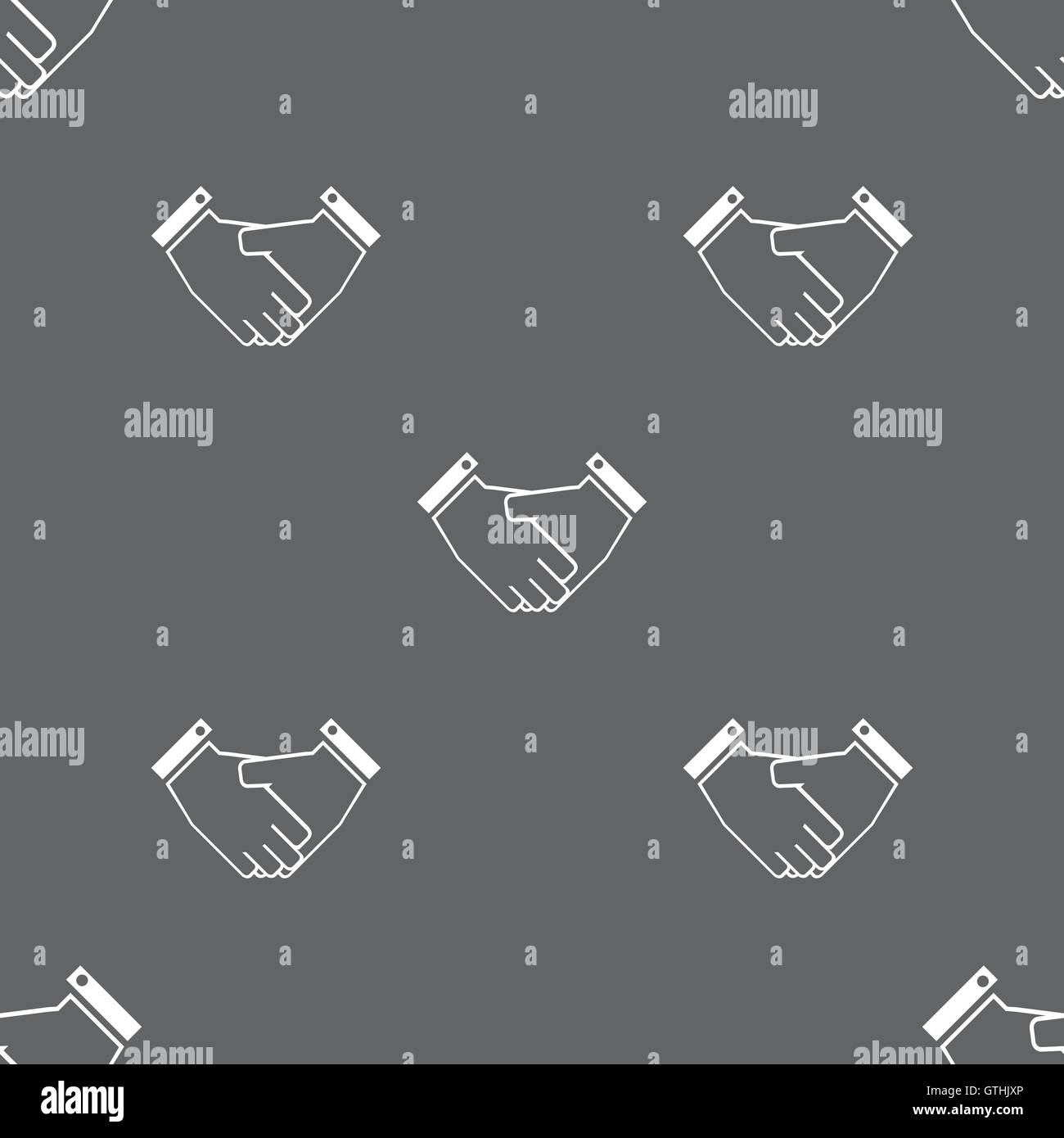 Handshake icon sign. Seamless pattern on a gray background. Vector ...