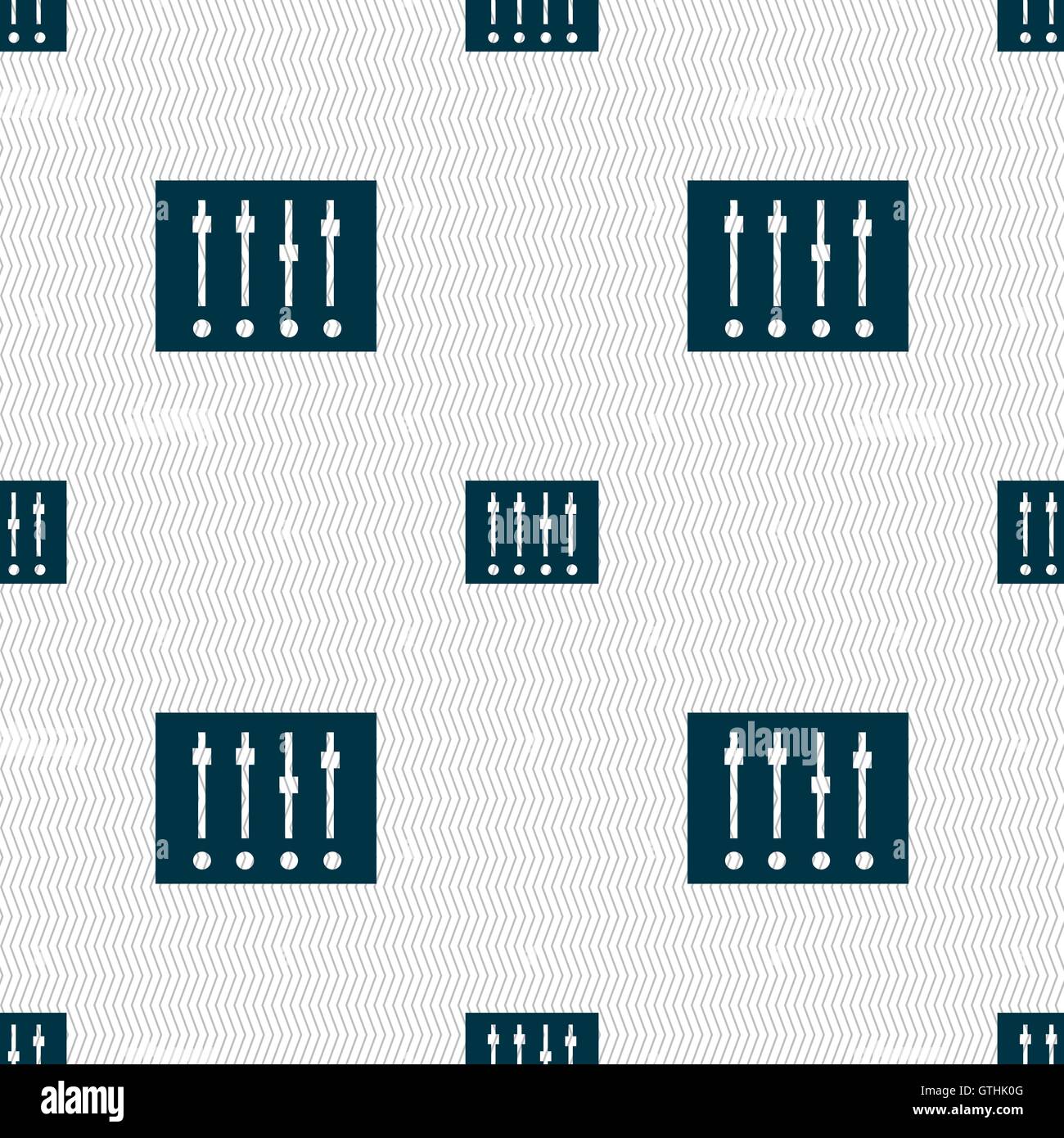 Equalizer icon sign. Seamless pattern with geometric texture. Vector Stock Vector Image & Art ...